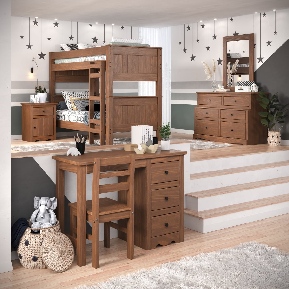 Double Twin Stackable Post Bunk Bed - Walmart.com