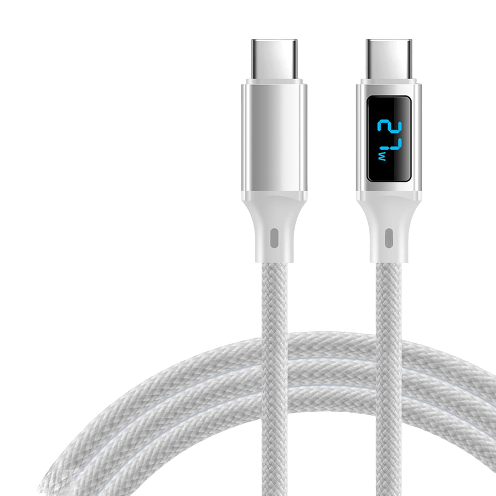 Double Type C Charging Cable 60W Quick Chargings Builtin Power Display ...