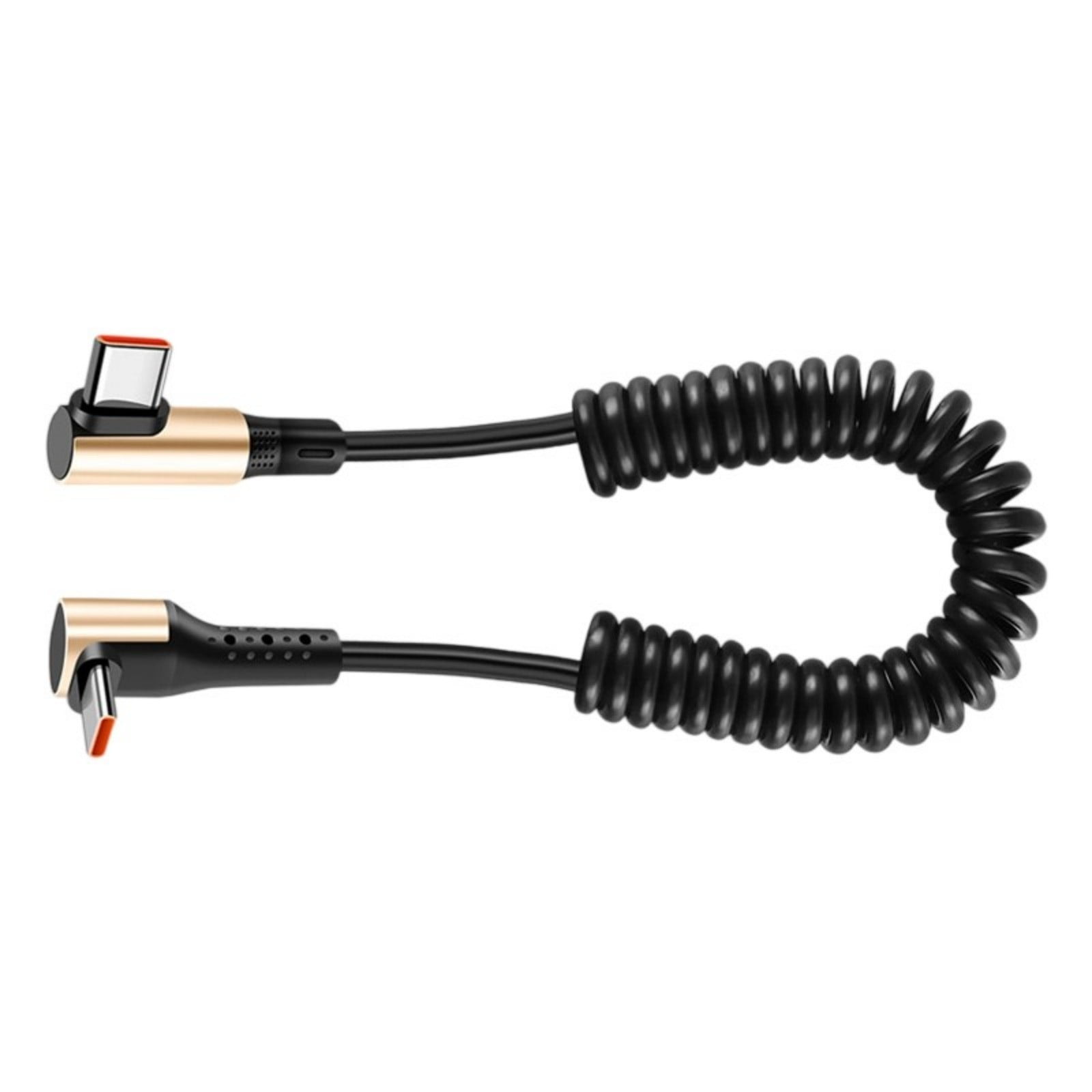Double Type-C Fast Charging Cable 240W Spring-Reinforced Coiled Wire ...