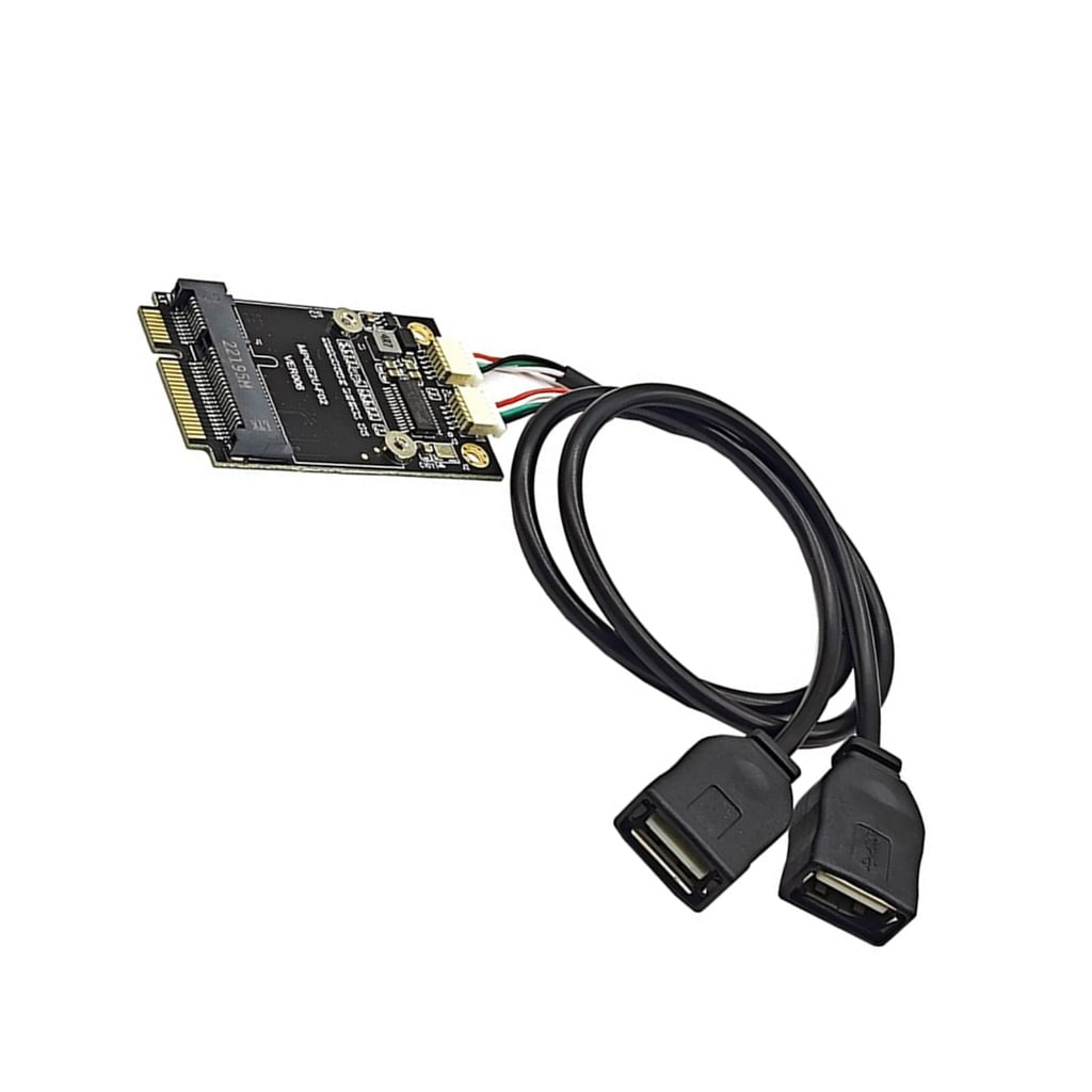 Double USB 2.0 Female to PCIE Adapter Card Converters Card mPCIE to USB ...