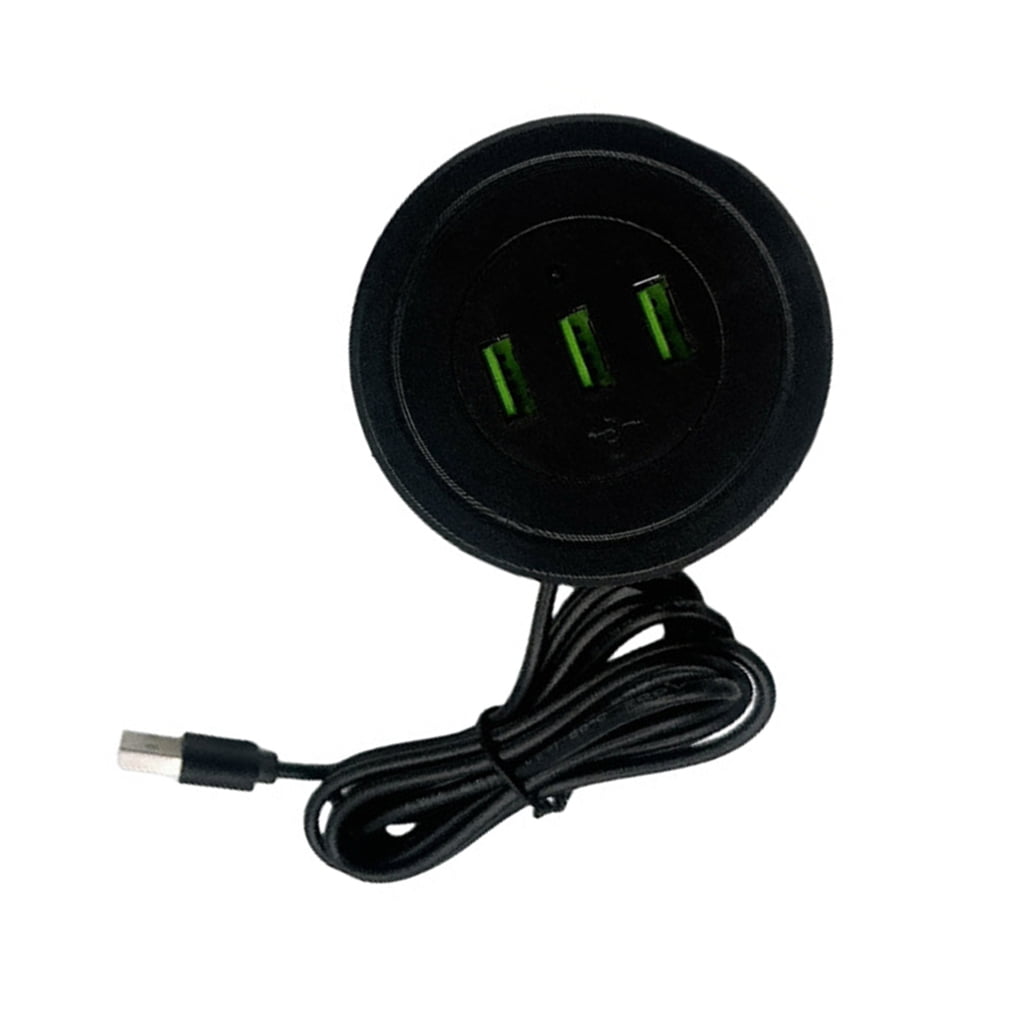 Double USB Charging Adapter Desk Power Socket 170CM Cord Recessed ...