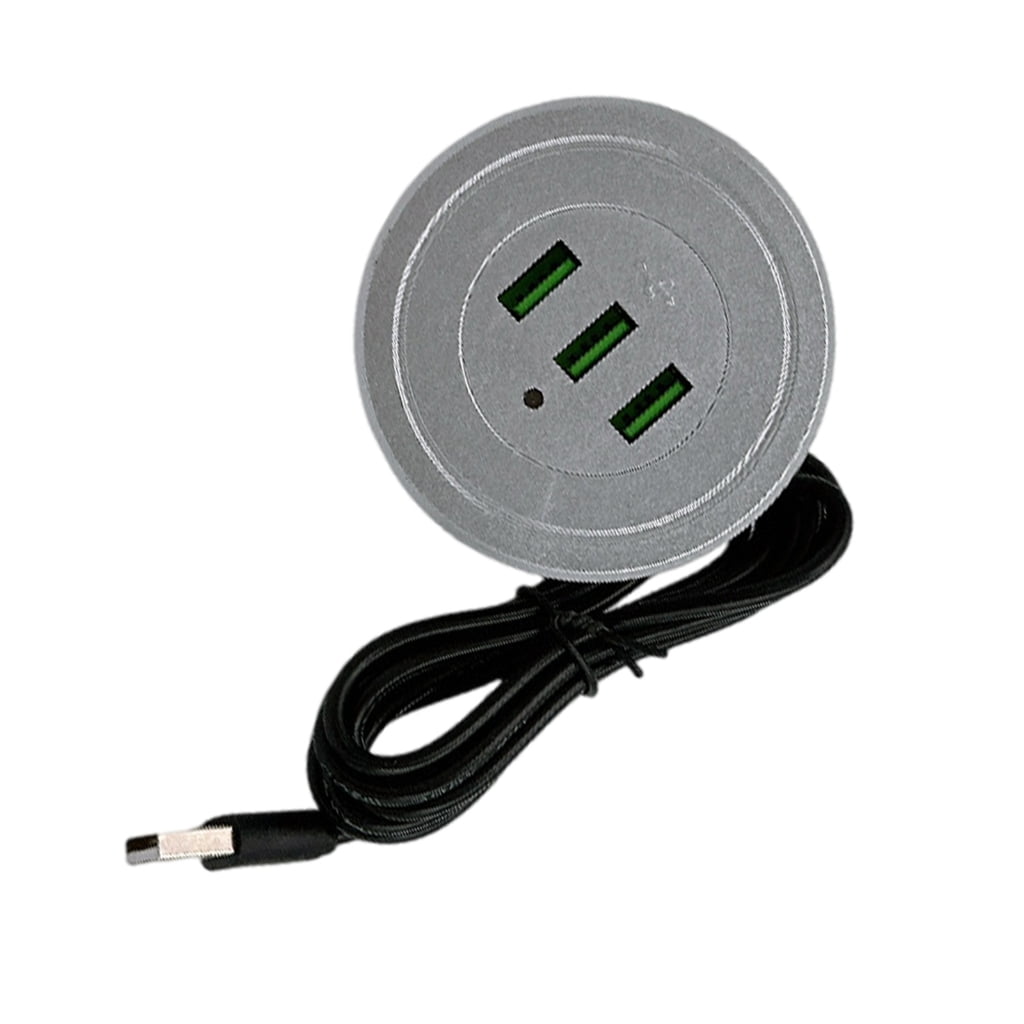 Double USB Charging Adapter Desk Power Socket 170CM Cord Recessed ...