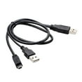 Double USB2.0 A Male to Mini 5Pin Cable Y Cable With Auxiliary Power ...
