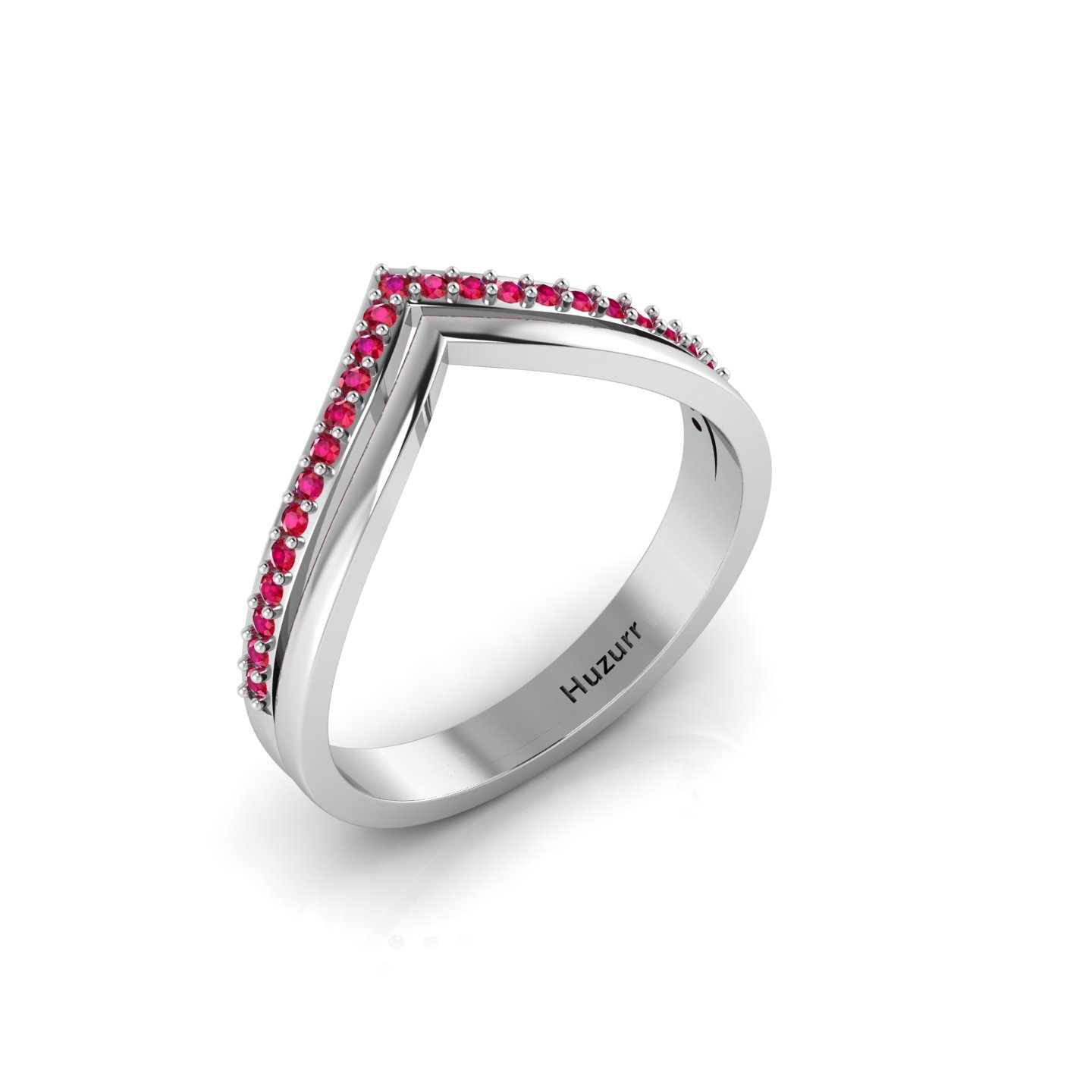 Double V Ruby Wishbone Silver Ring - Walmart.com