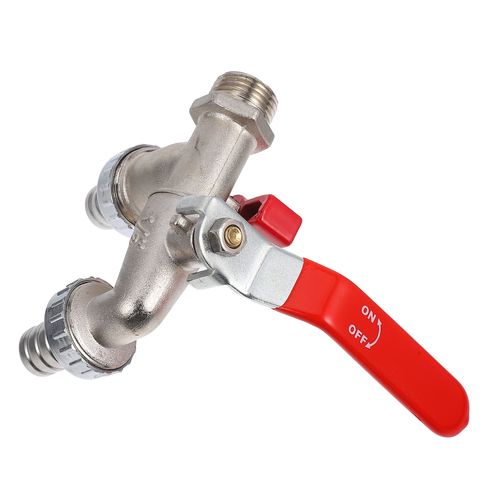 Double Valve Water Tap 1/2 Inch Zinc Alloy Faucet for Washing Machine ...