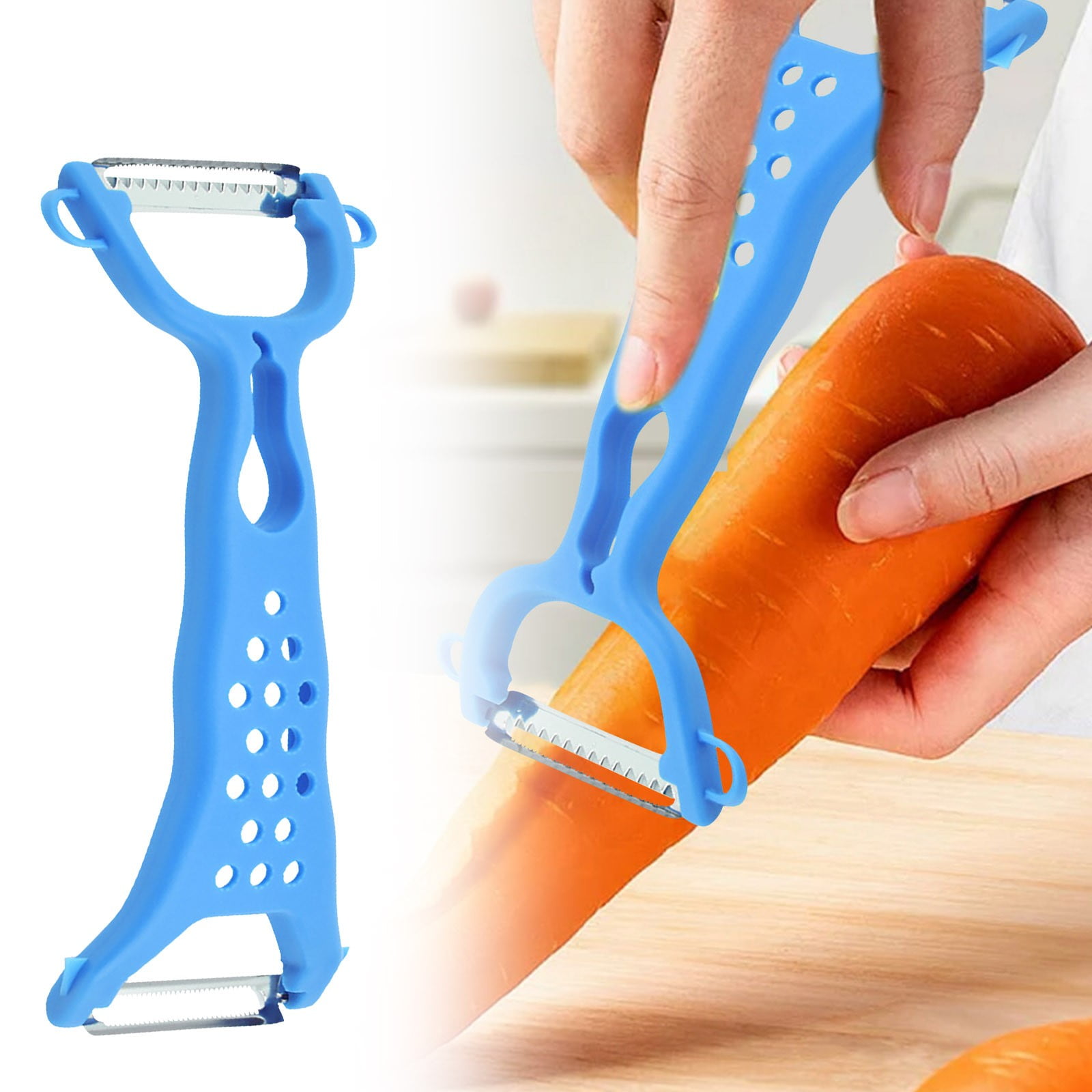 Double Vegetable Grater Stainless Steel Peeler Efficient Fruit Cutter ...