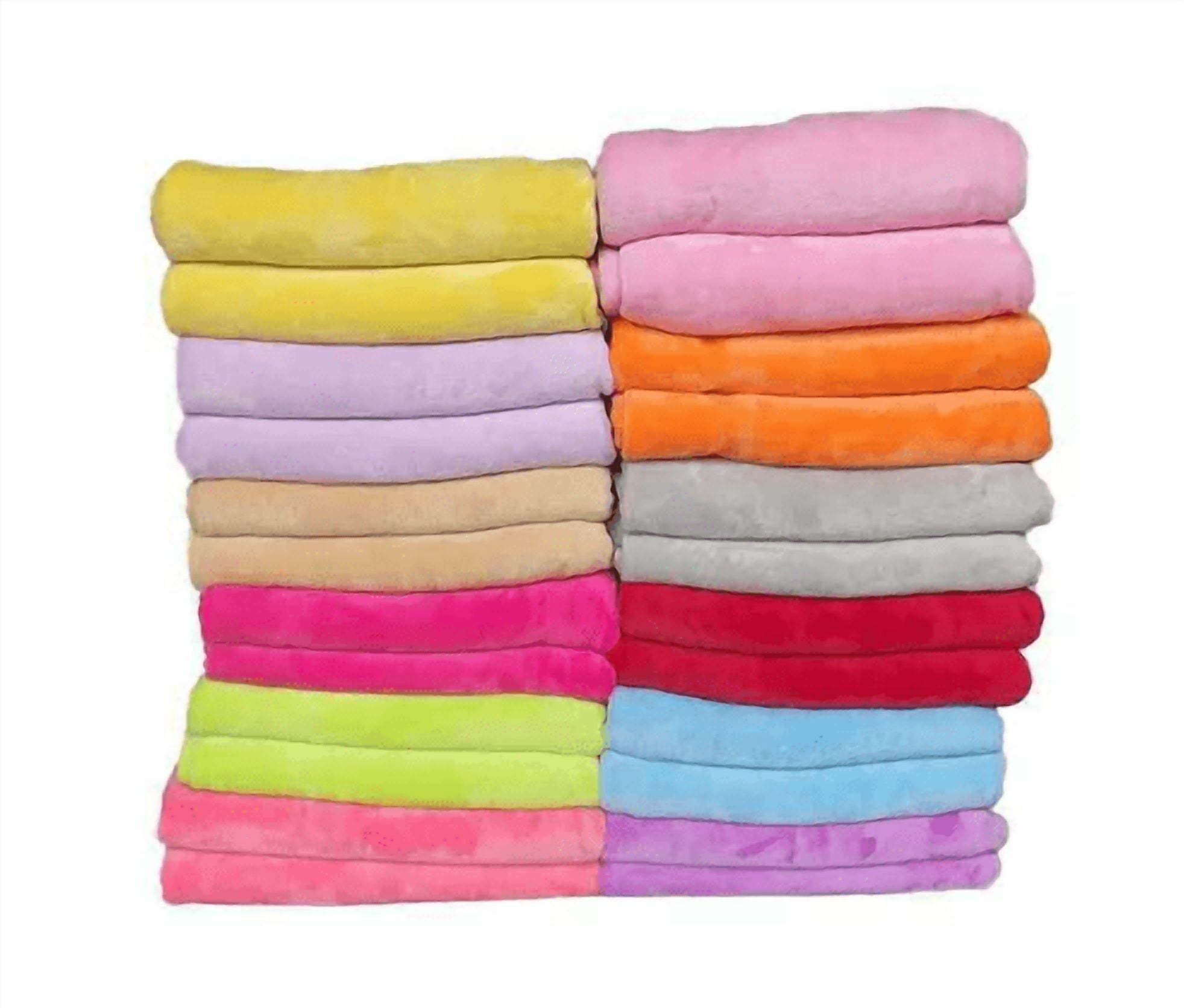 Double Velvet Solid Color Student Blanket, 4-Ply Soft Faux Fur Flannel ...