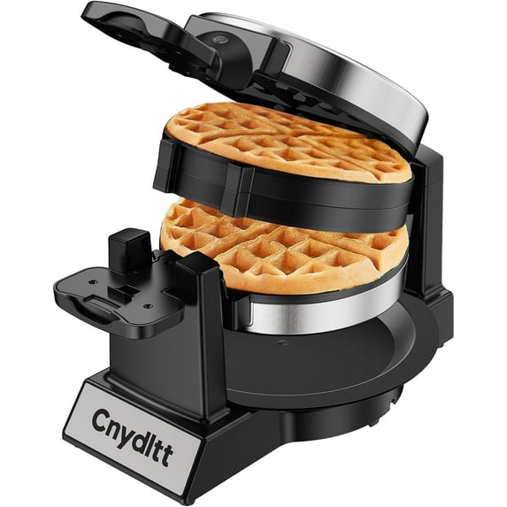Double Waffle Maker, 1400W Rotating Belgian Waffle Iron with Nonstick ...