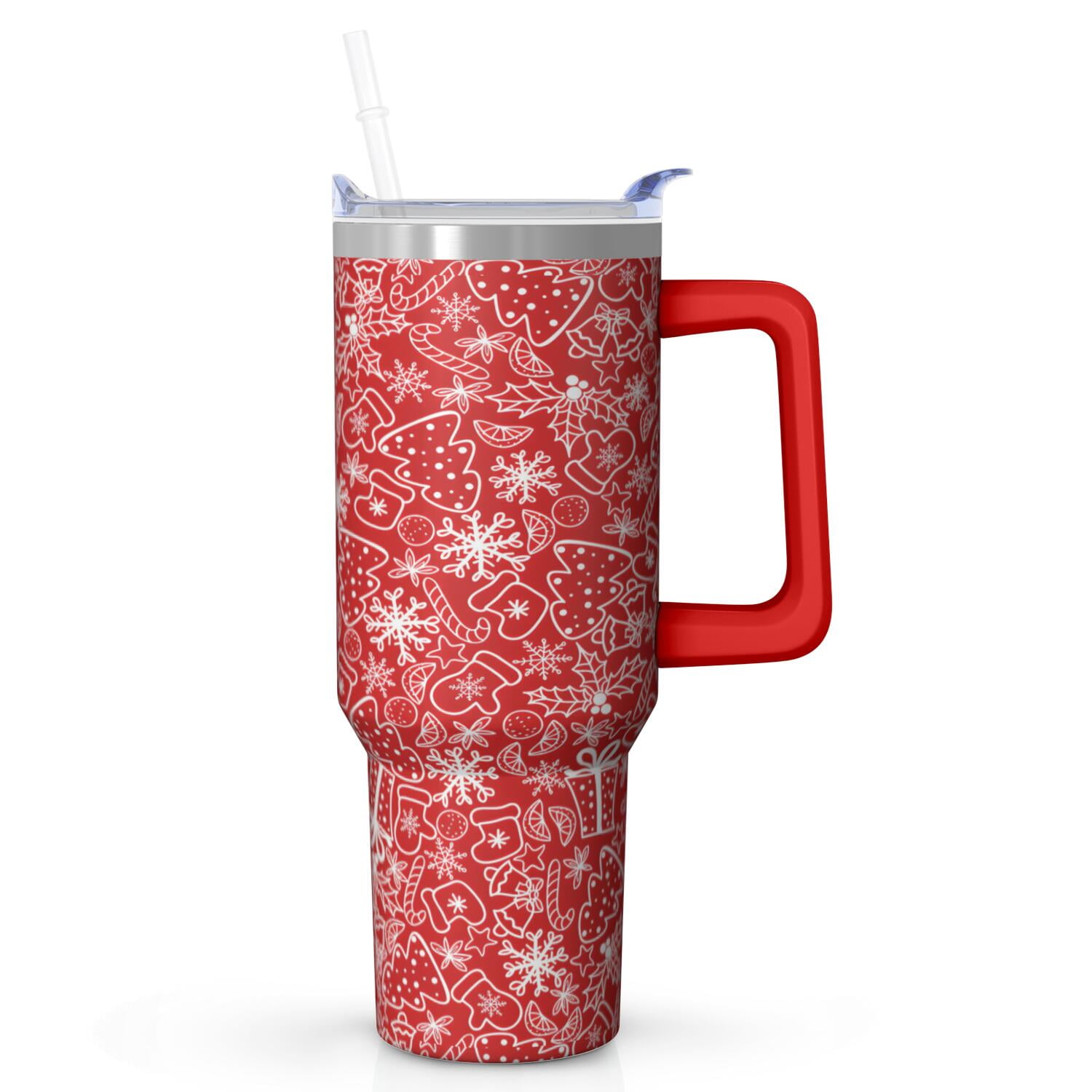 Double Wall 40oz Tumbler Gift - Festive Stainless Steel w/Reindeer ...
