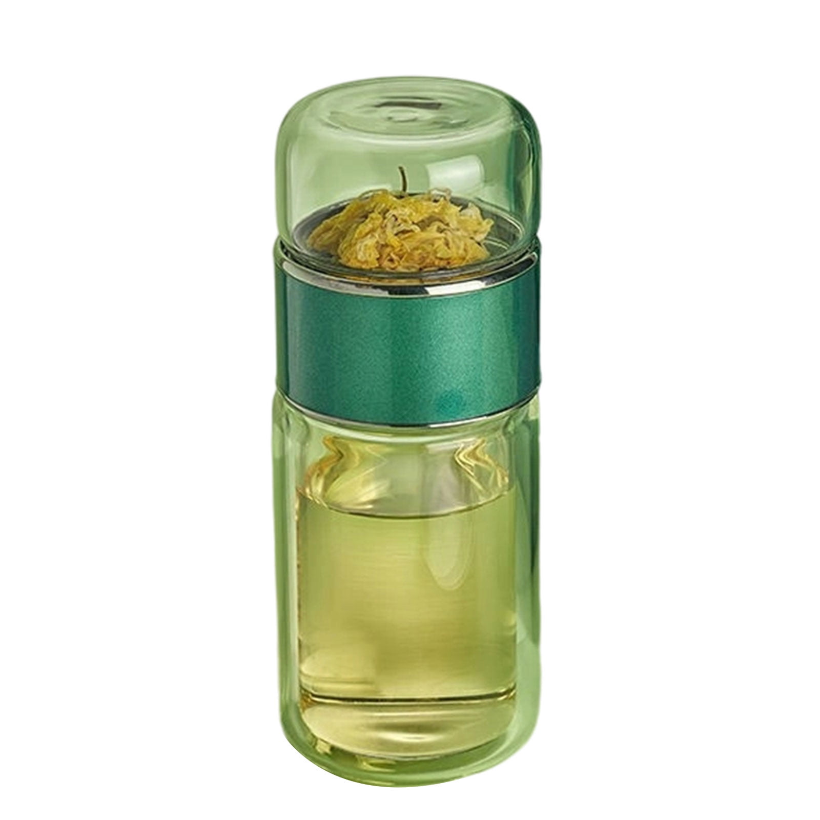Double Wall Borosilicate Glass Teas Cup With Infuser Lid Portable ...