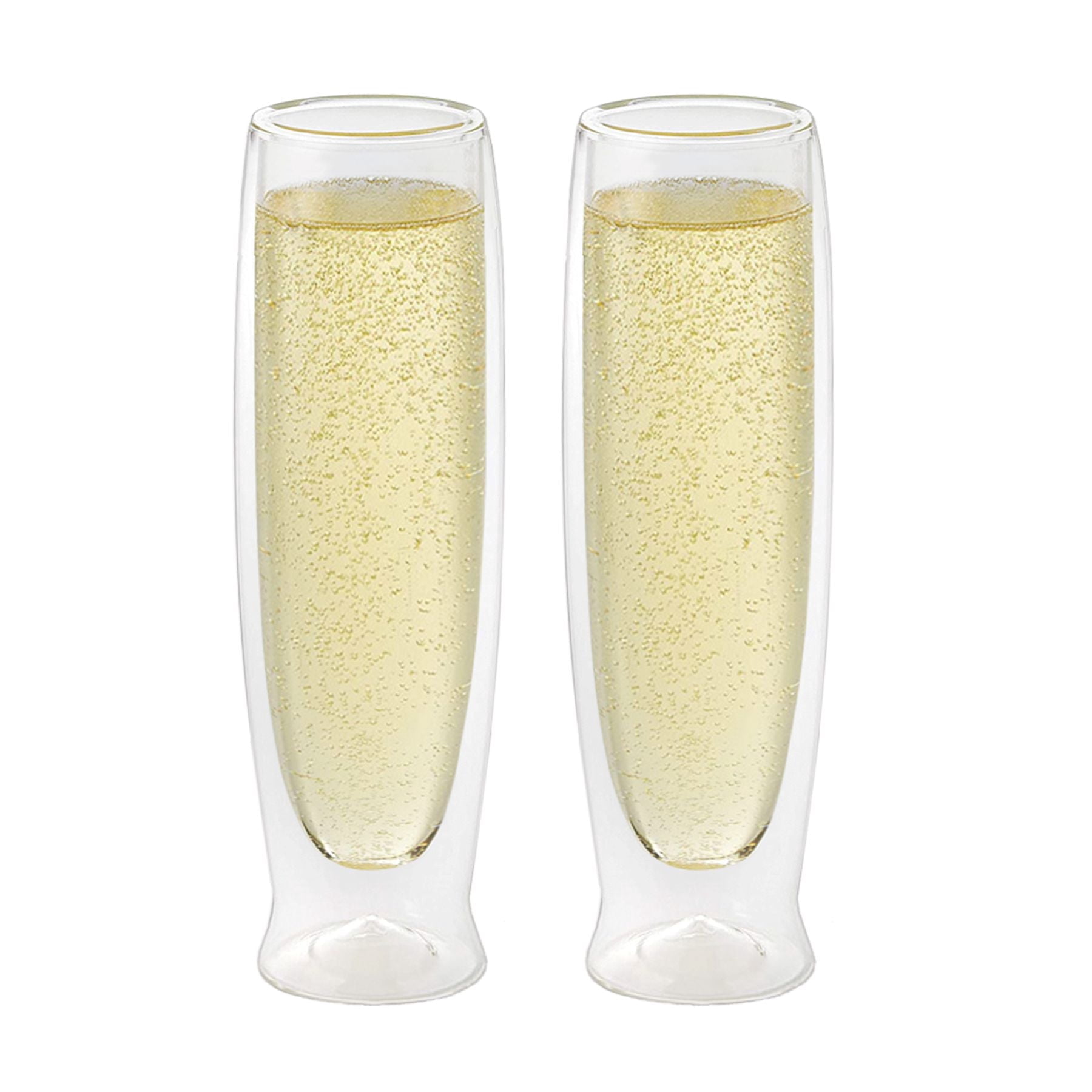 Double Wall Champagne Flutes 6oz / 180ml, Set of 2 - Walmart.com
