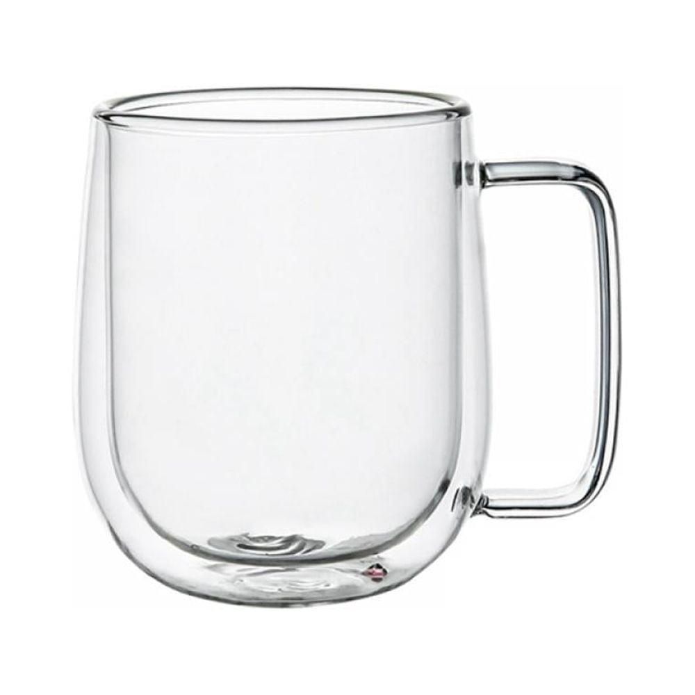 Double Wall Glass Coffee Mugs 250ml Clear Glass Jumbo Mugs with Handle ...