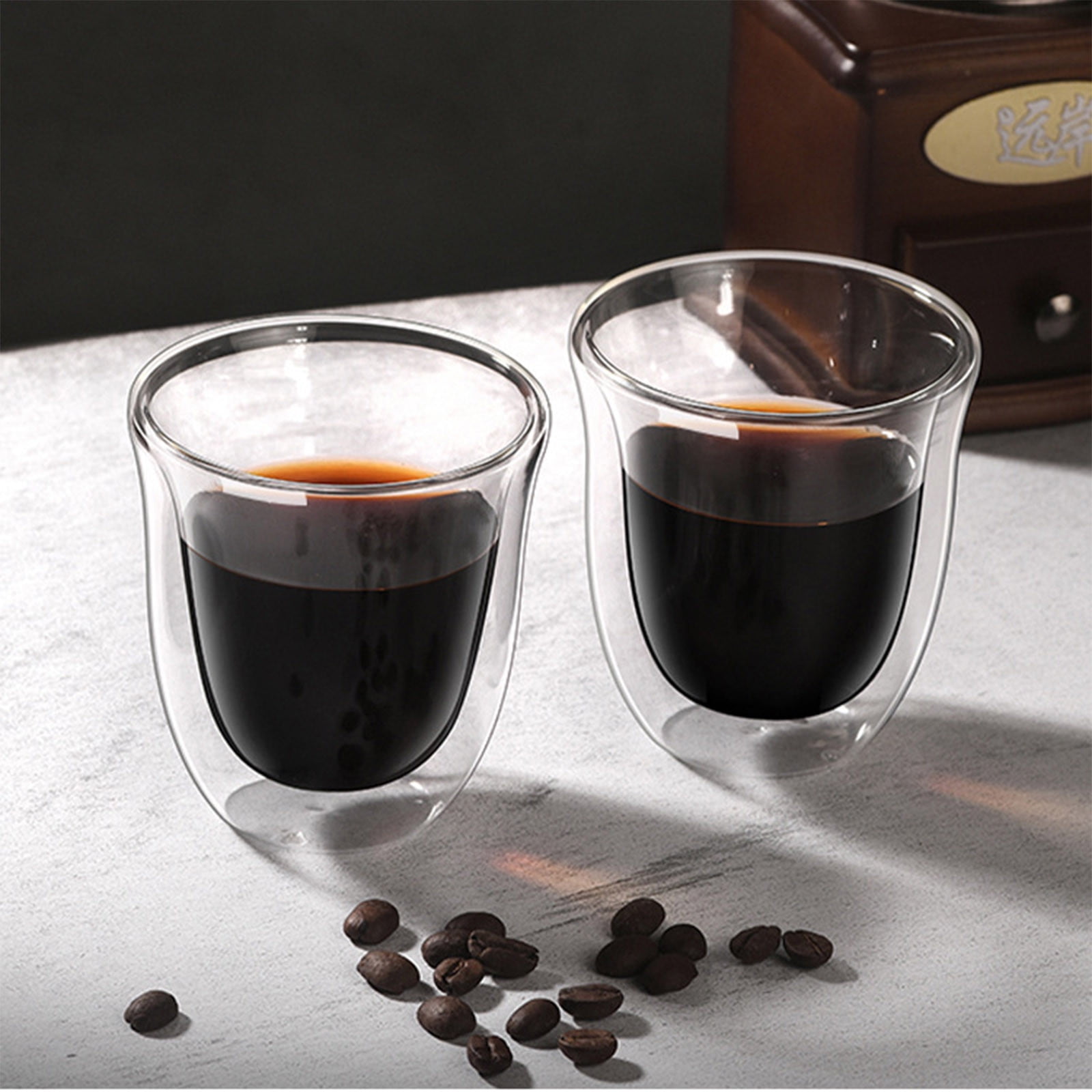 Double Wall Glass Coffee Mugs Heat Double Walled Glass Coffee Mug Home ...