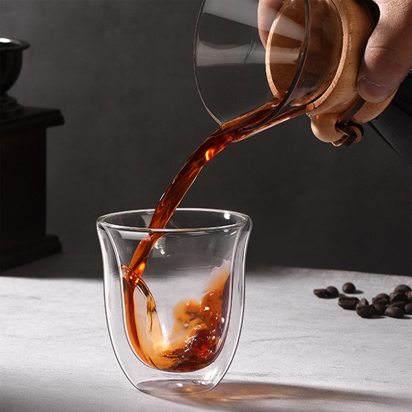 Double Wall Glass Coffee Mugs Heat Double Walled Glass Coffee Mug Home ...