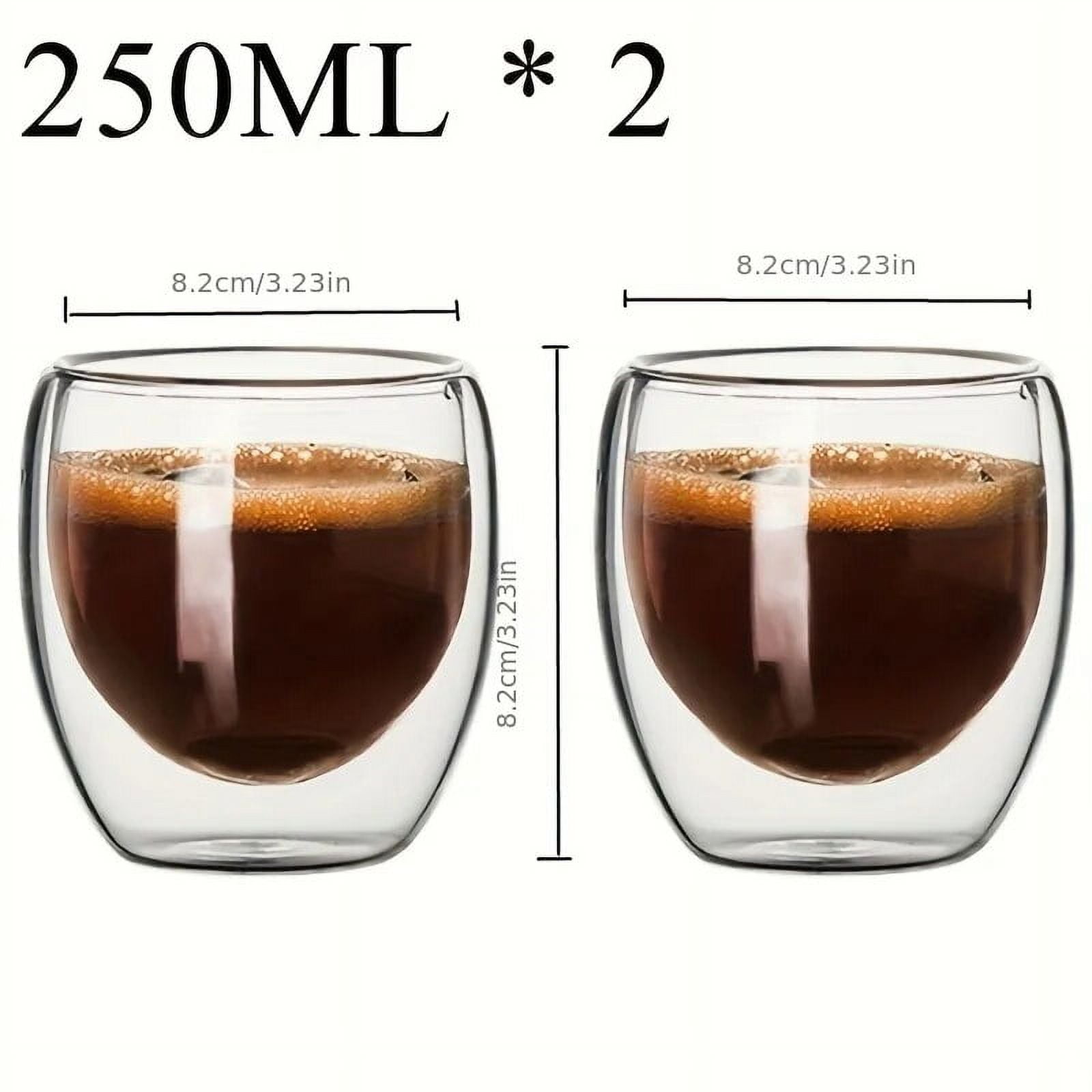 Double Wall Glass Cup Heat Insulation Transparent Handmade Tea Drink ...