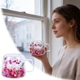 Double Wall Glass Mug With Dried Flowers Durable Coffee Cup Heat ...
