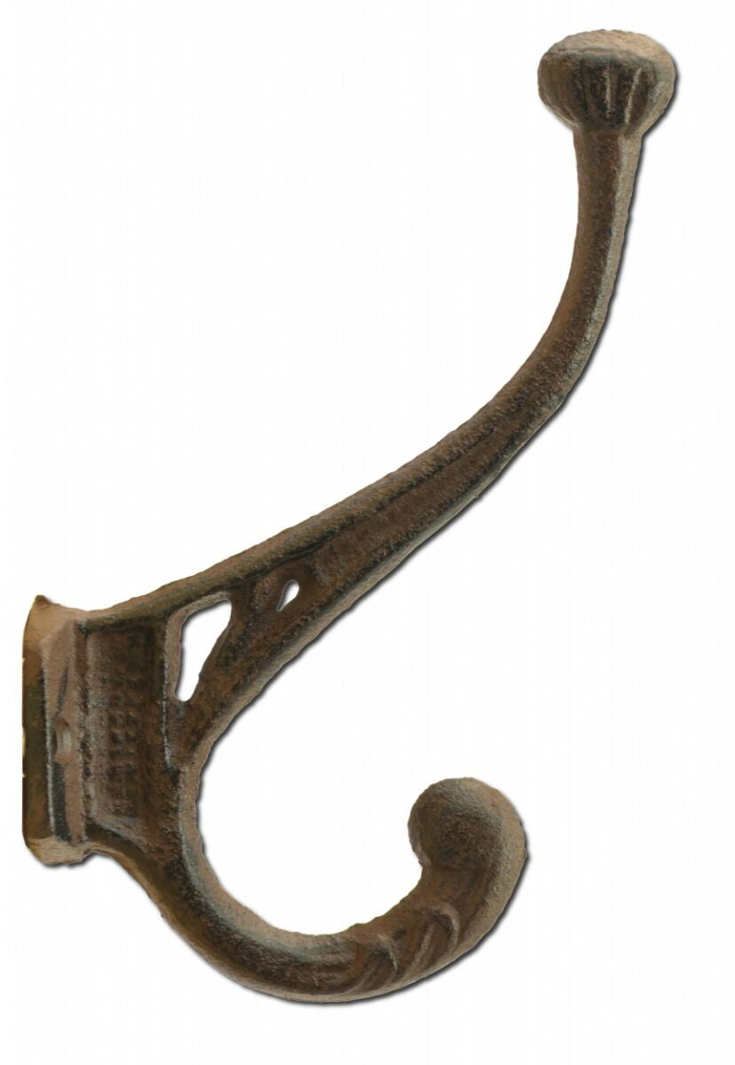 Double Wall Hook Brown Cast Iron Victorian Style 6" Tall by Flag Emotes ...