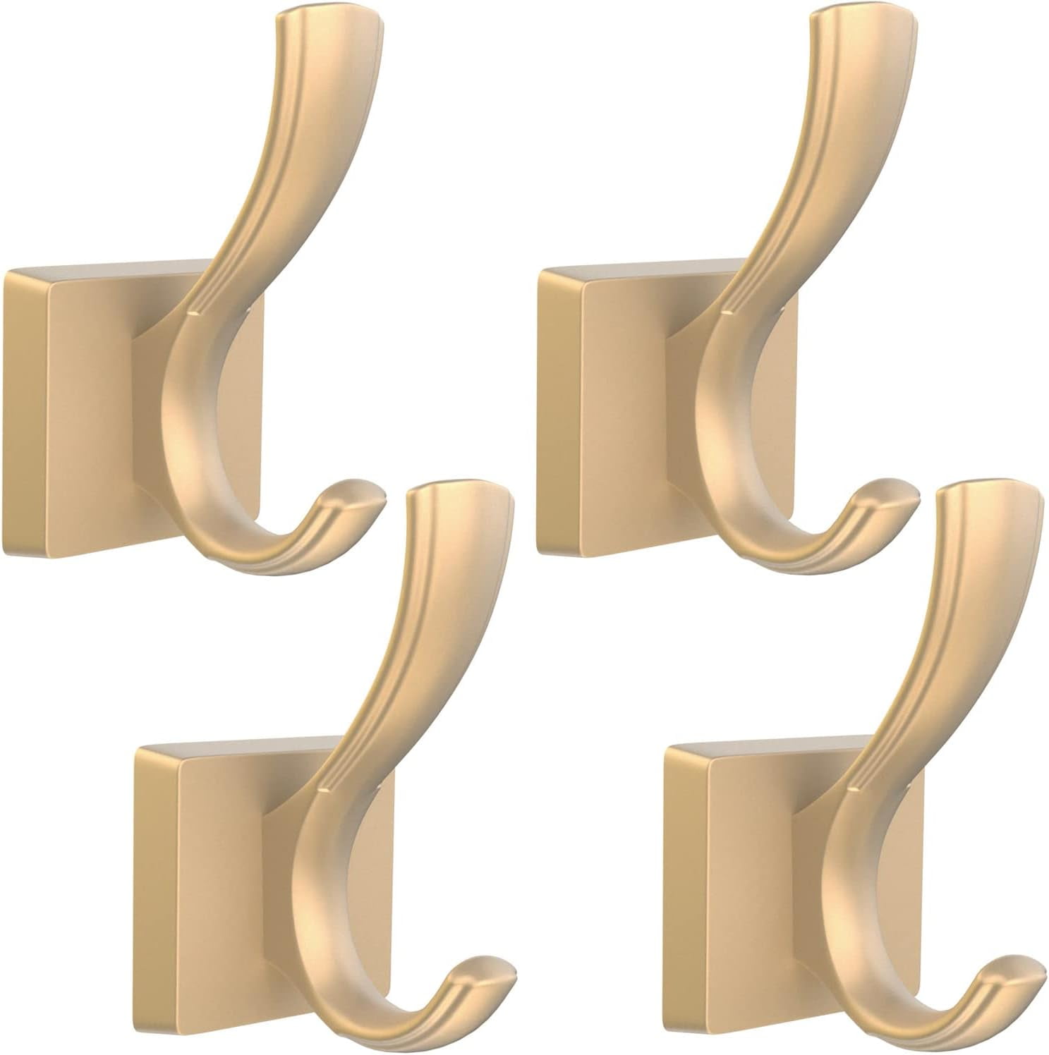 Double Wall Hooks, Gold Heavy Duty Thick Aluminum Alloy Coat Hooks for ...