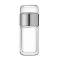 Double-Wall Insulated Glass Tea Infuser Bottle with Press-Release ...