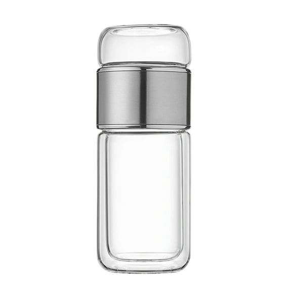 Double-Wall Insulated Glass Tea Infuser Bottle with Press-Release ...