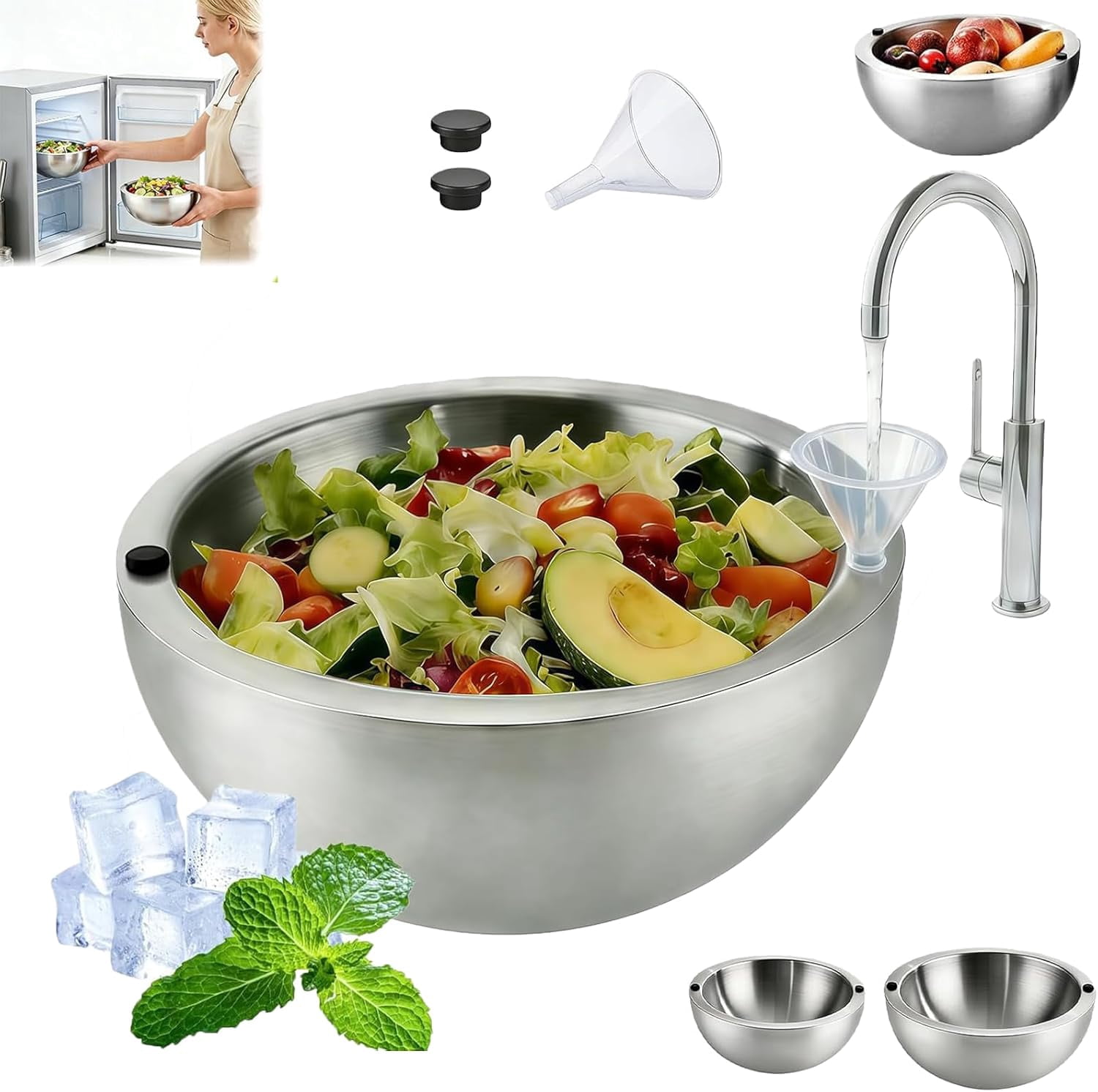 Double Wall Insulated Stainless Steel Bowl – 304 Stainless Steel ...