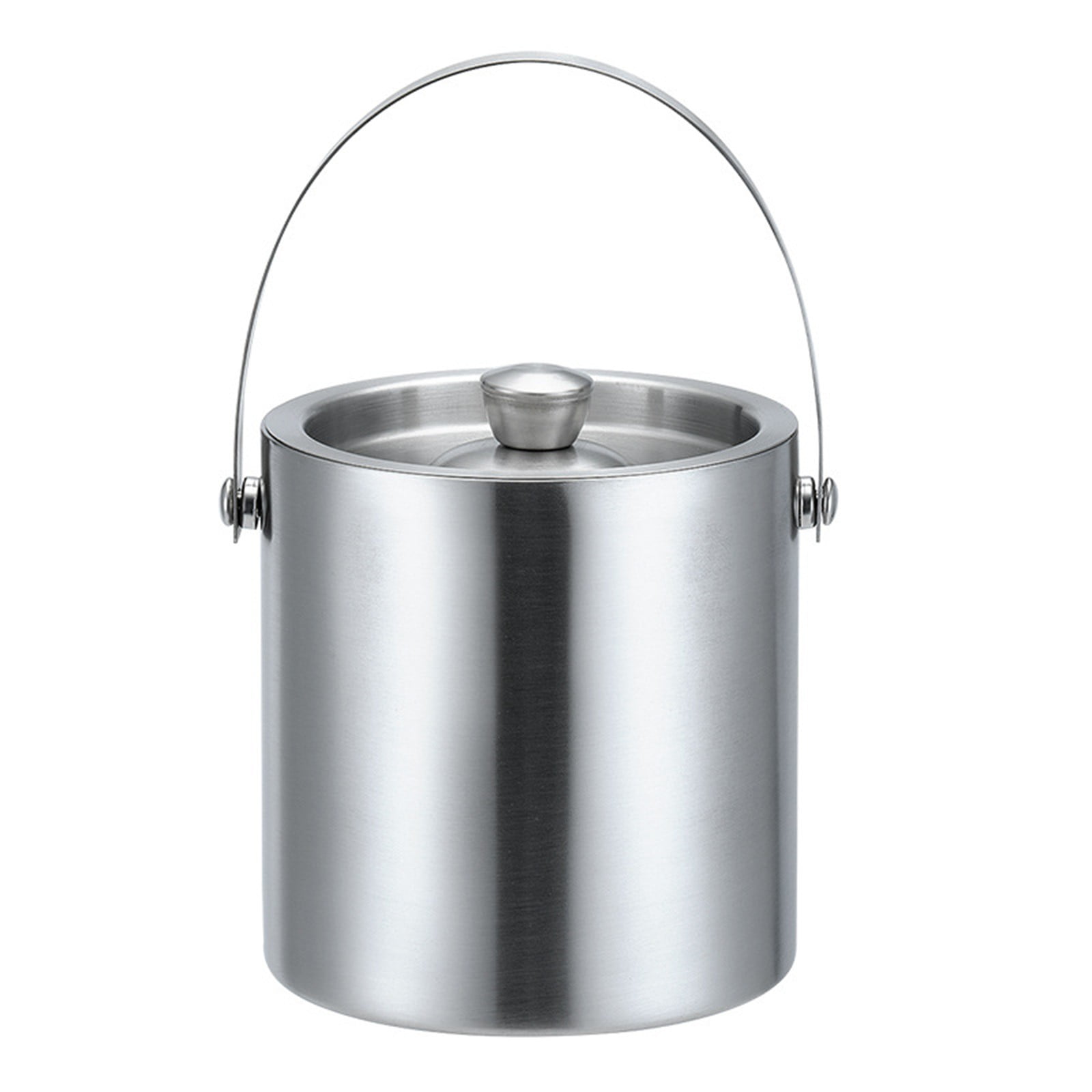 Double-Wall Stainless Steel Insulated Ice Bucket With Lid & Ice Tong ...