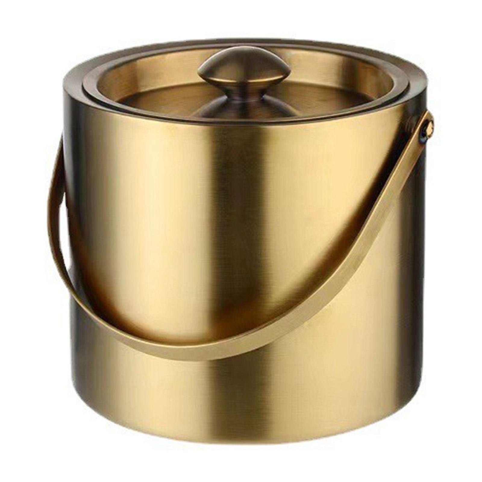 Double-Wall Stainless Steel Insulated Ice Bucket With Lid & Ice Tong ...