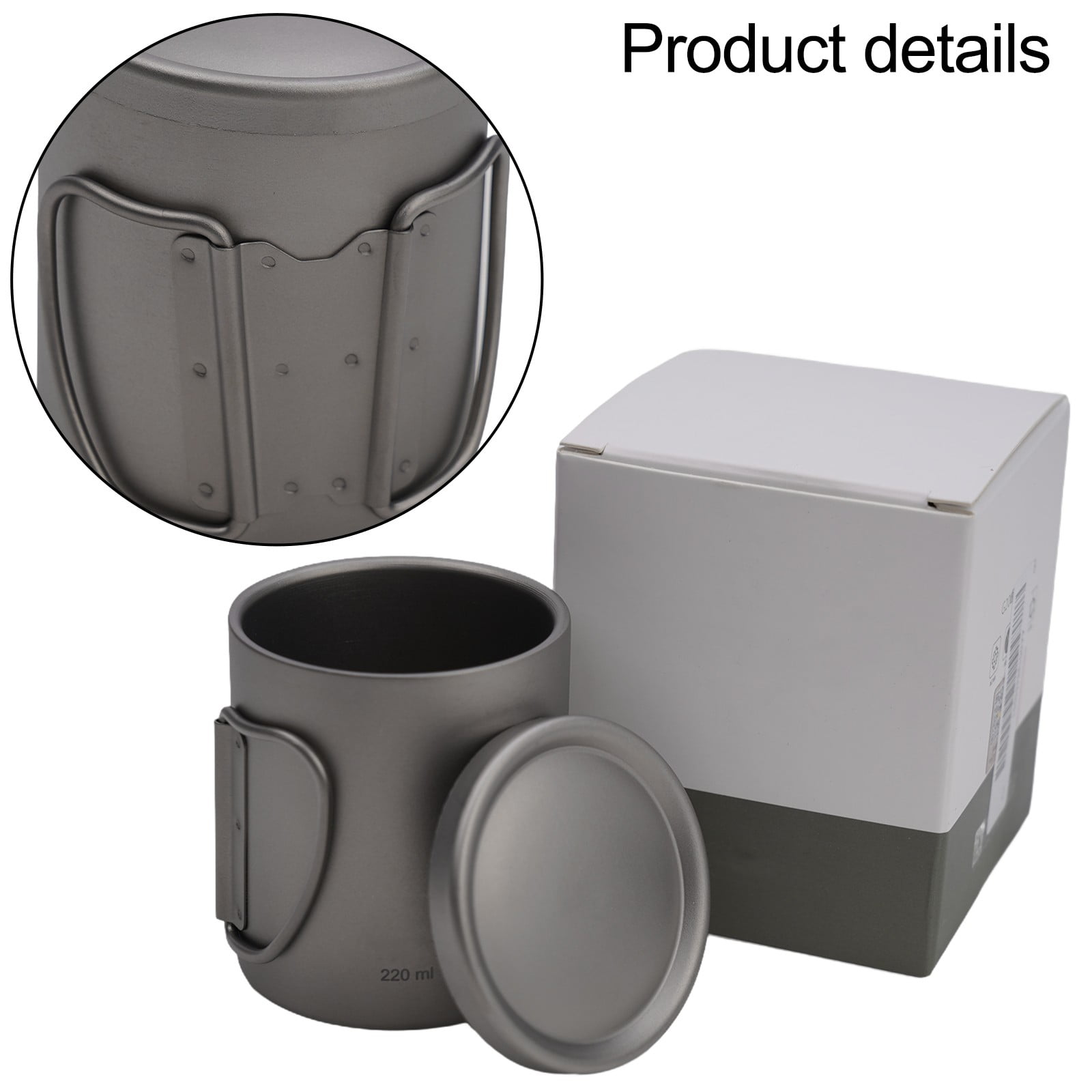 Double Wall Titanium Water Cup Coffee Tea Mug with Lid for Home Outdoor ...