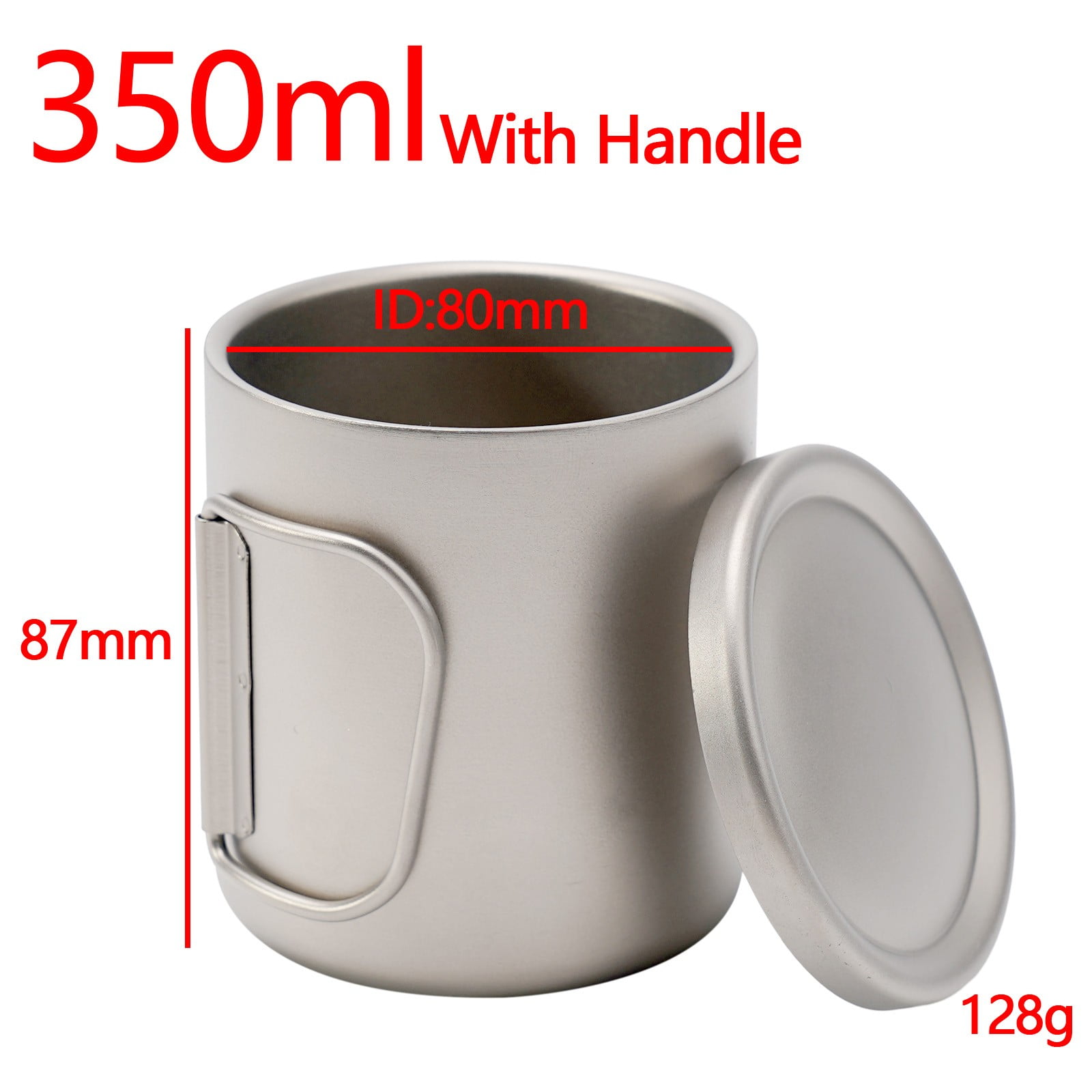 Double Wall Titanium Water Cup Coffee Tea Mug with Lid for Home Outdoor ...