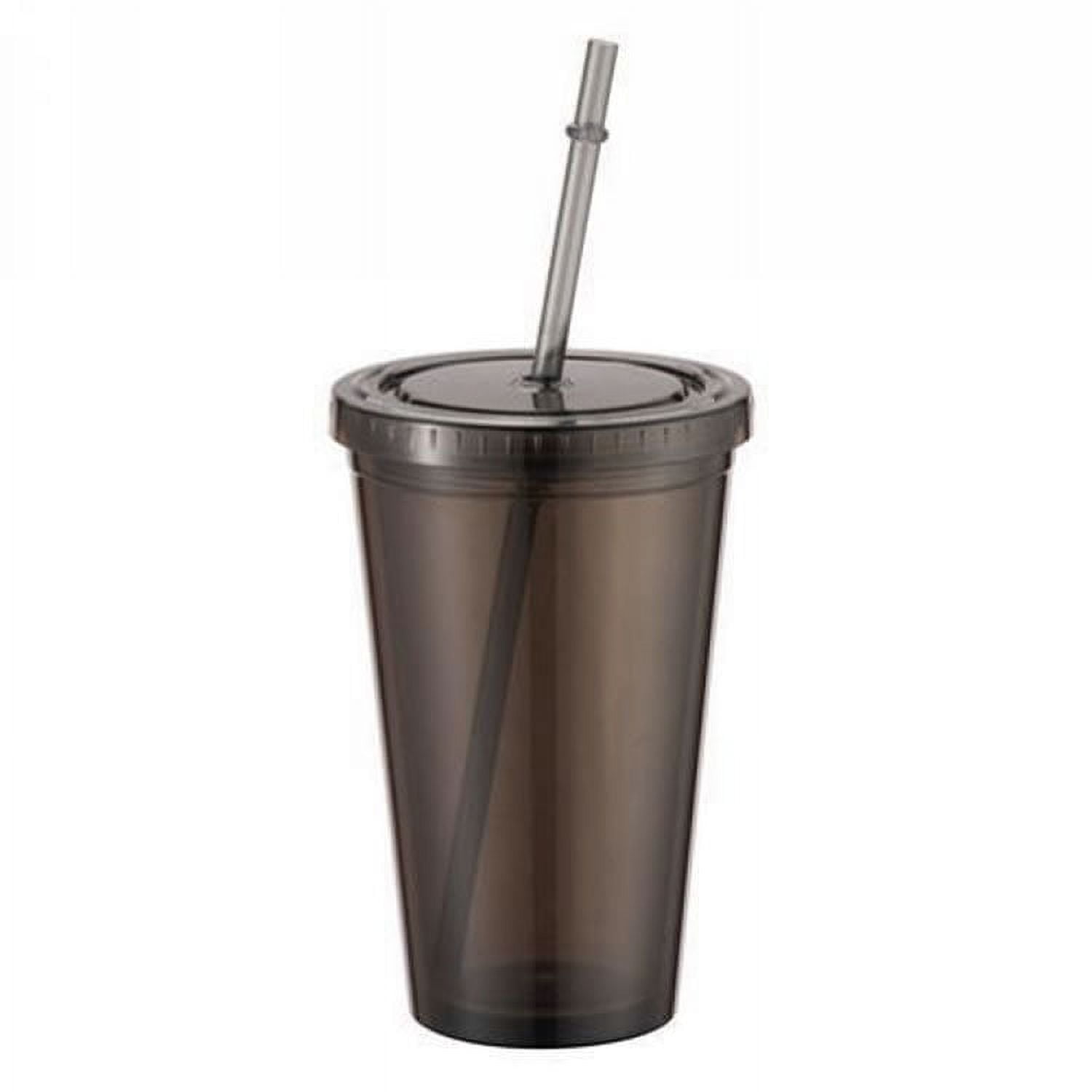 Double Wall Tumbler with And Straw, Plastic Tumbler Cups, Reusable Iced ...