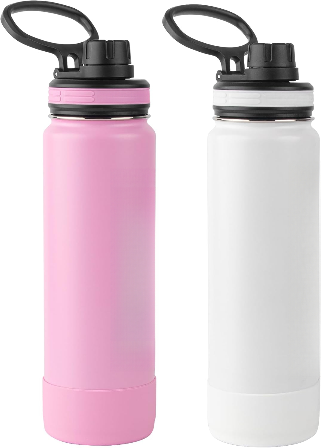 Double Wall Vacuum Insulated Stainless Steel Set of 2 Water Bottles, 24 ...