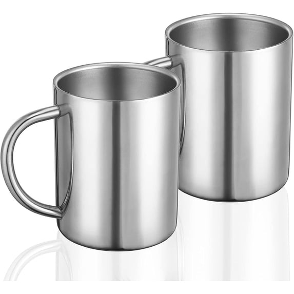 Double Walled Coffee Mug, 10oz / 300ml Stainless Steel Tea Cups, Travel ...