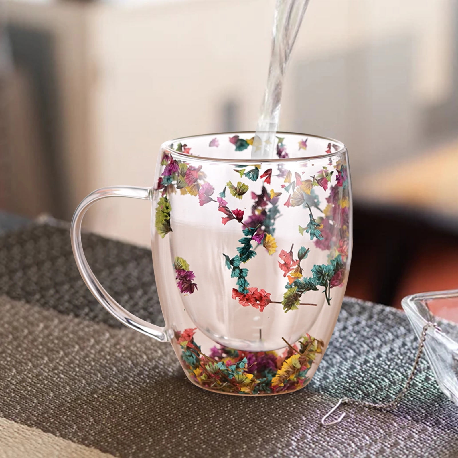 Double Walled Glass Coffee Mugs With Handle Spooninsulated Layer Coffee Cupsclear Borosilicate