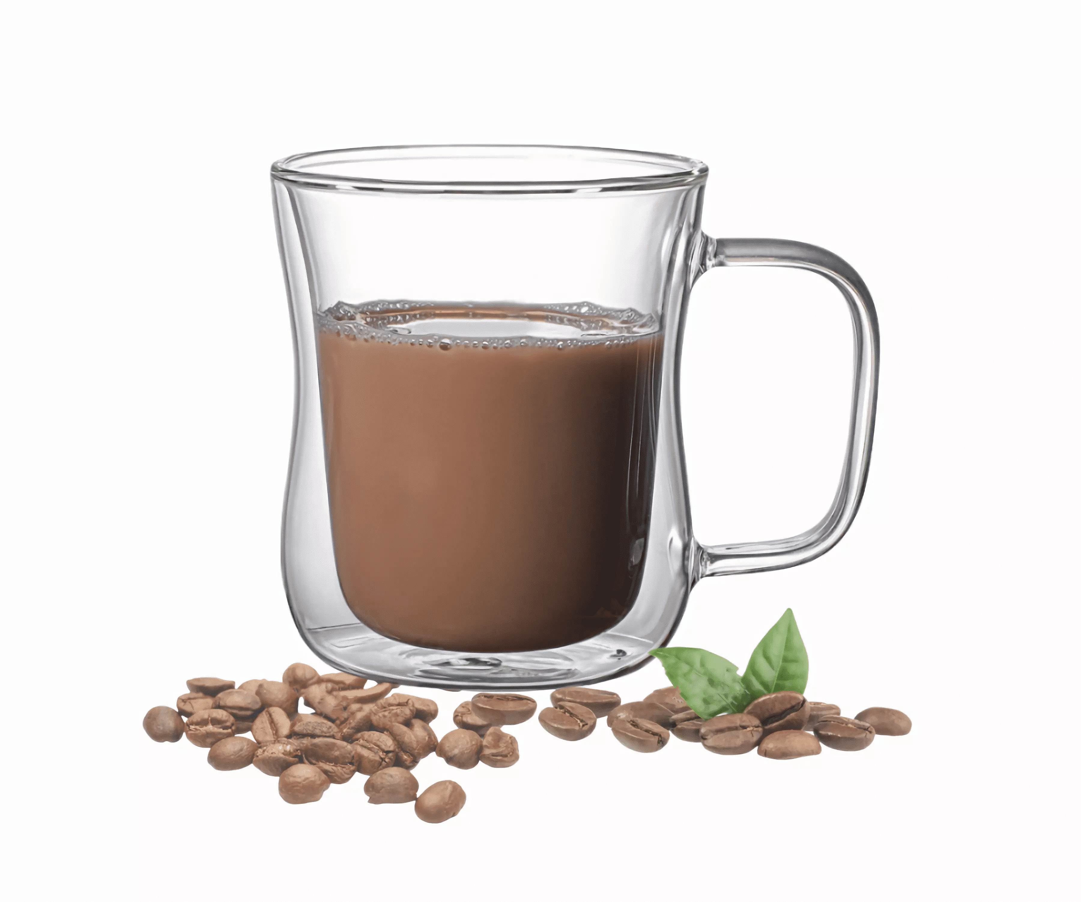 Double Walled Glass Coffee Mugs with Handles, 10 oz Clear Borosilicate ...