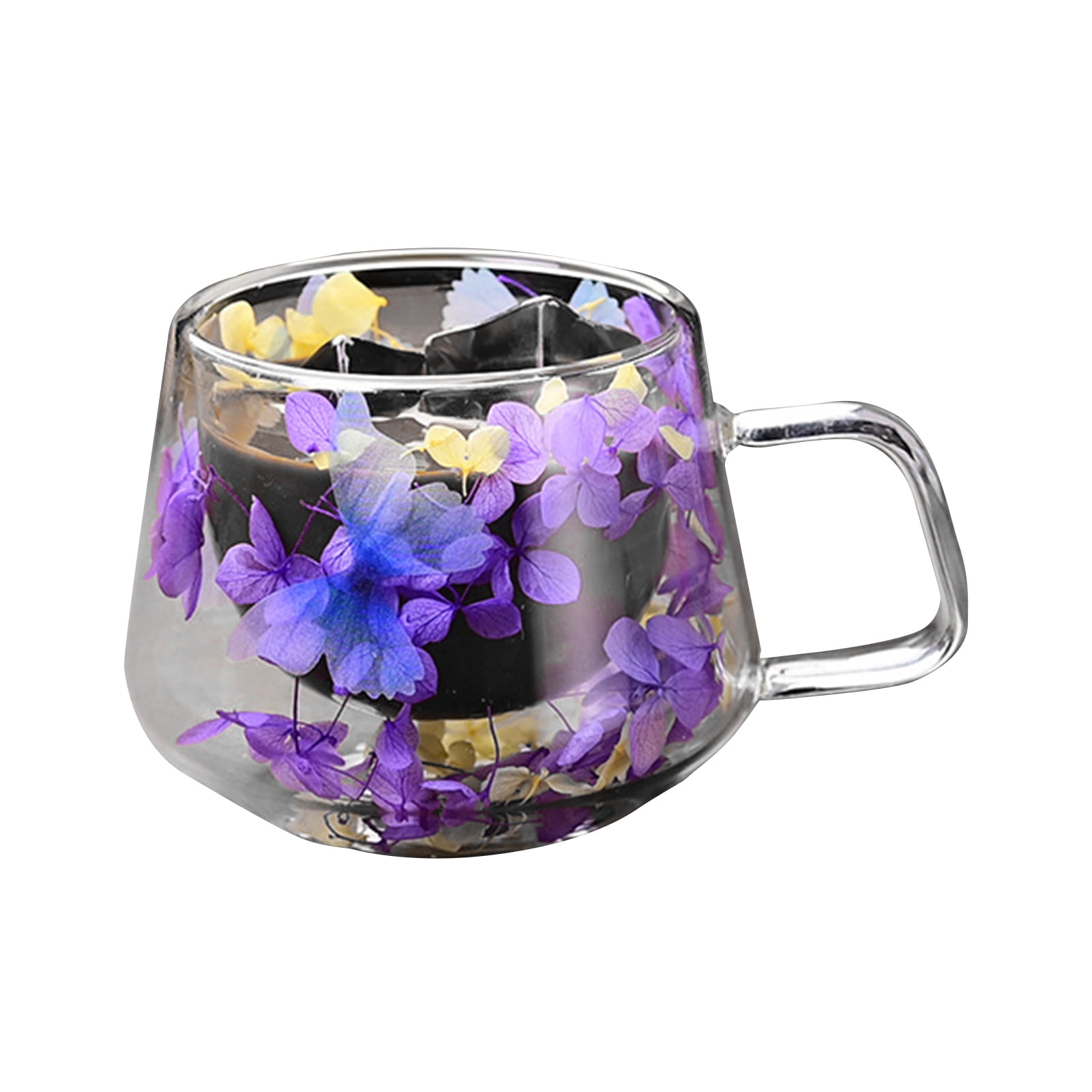 Double Walled Glass Coffee Mugs, Round 200ml Double Glass Cups Smooth ...