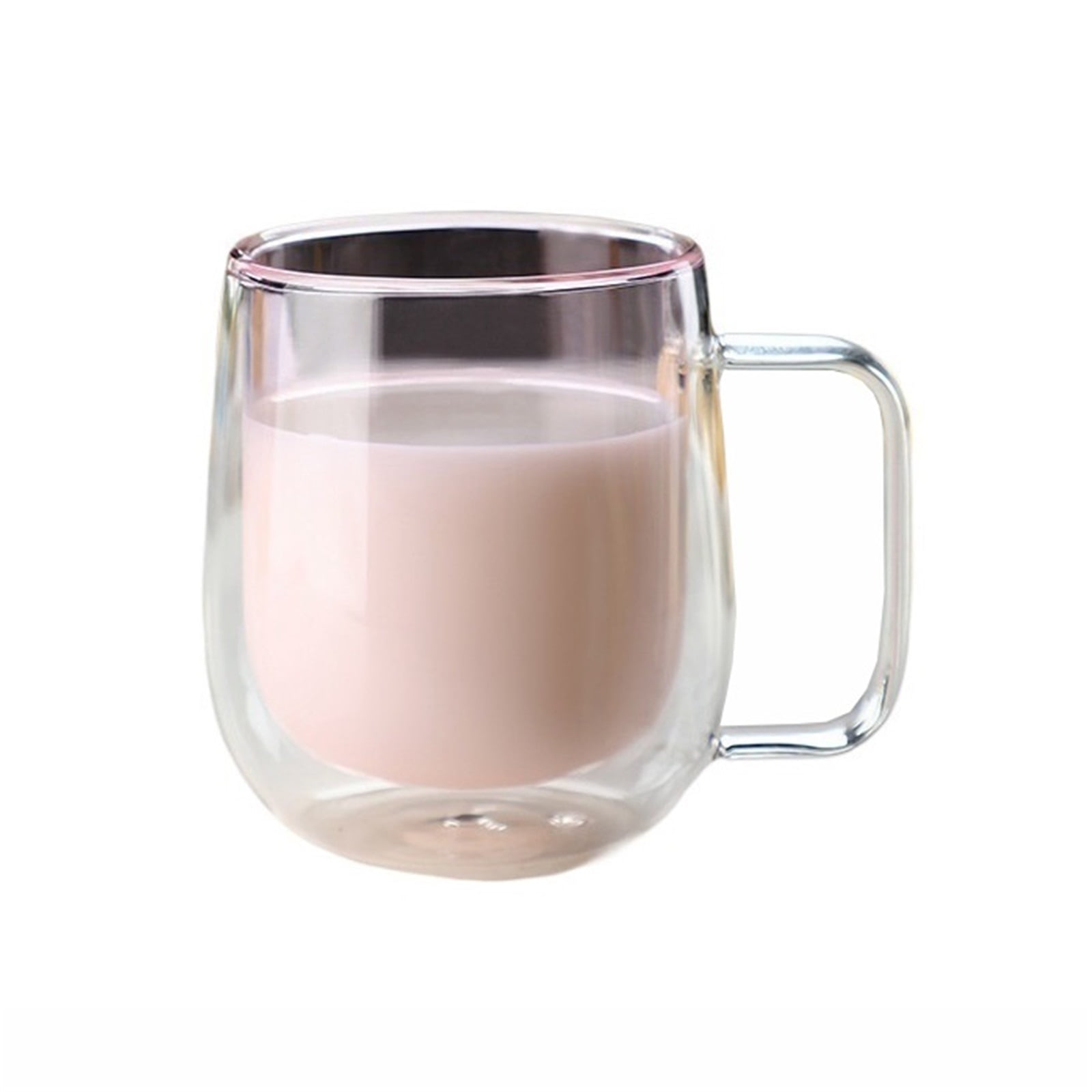 Double Walled Glass Coffee Mugs with Handle, 8.8 Oz Colored ...