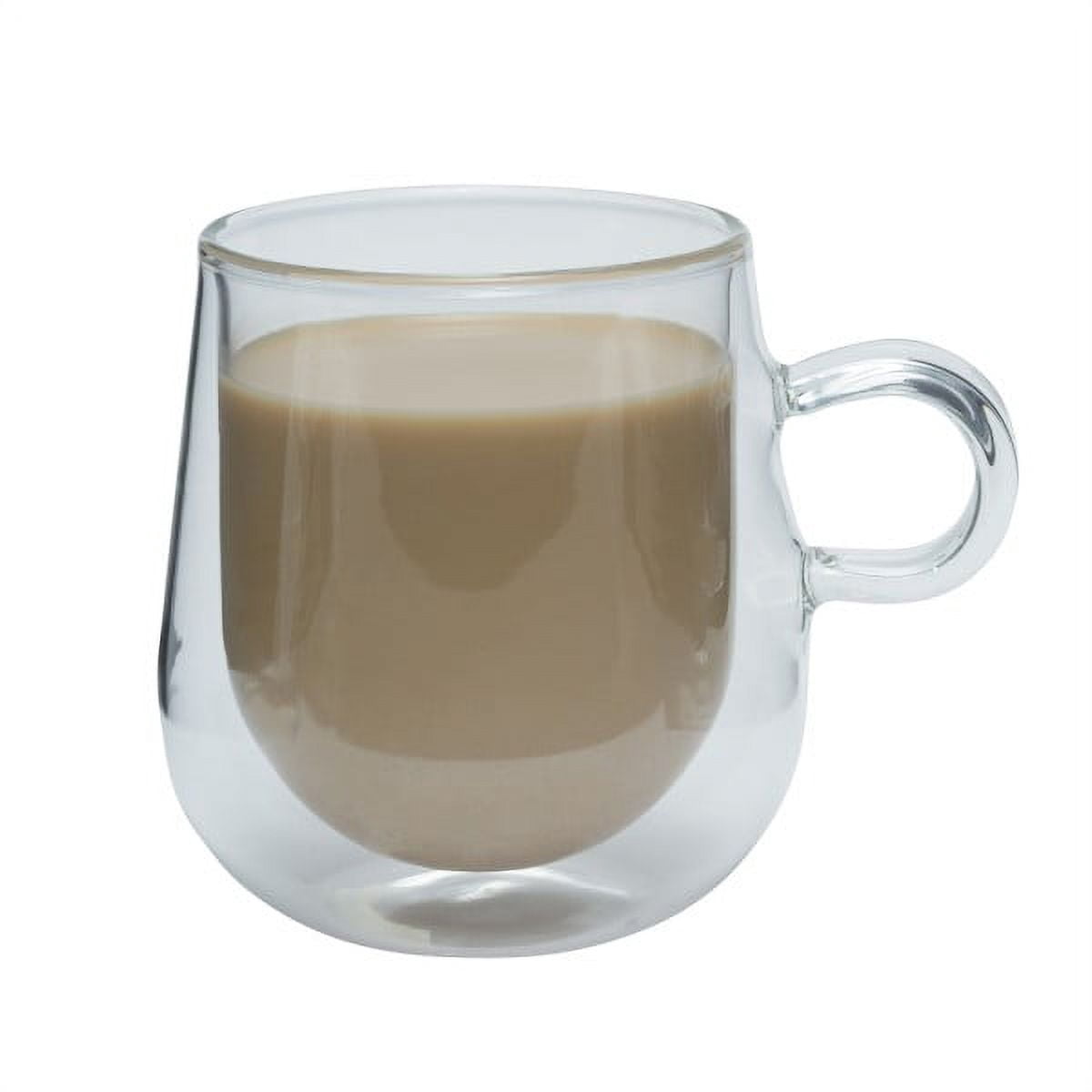 Double Walled Glass Insulated Thermo Loop Coffee Mug, 9.3oz. Set of 2 ...