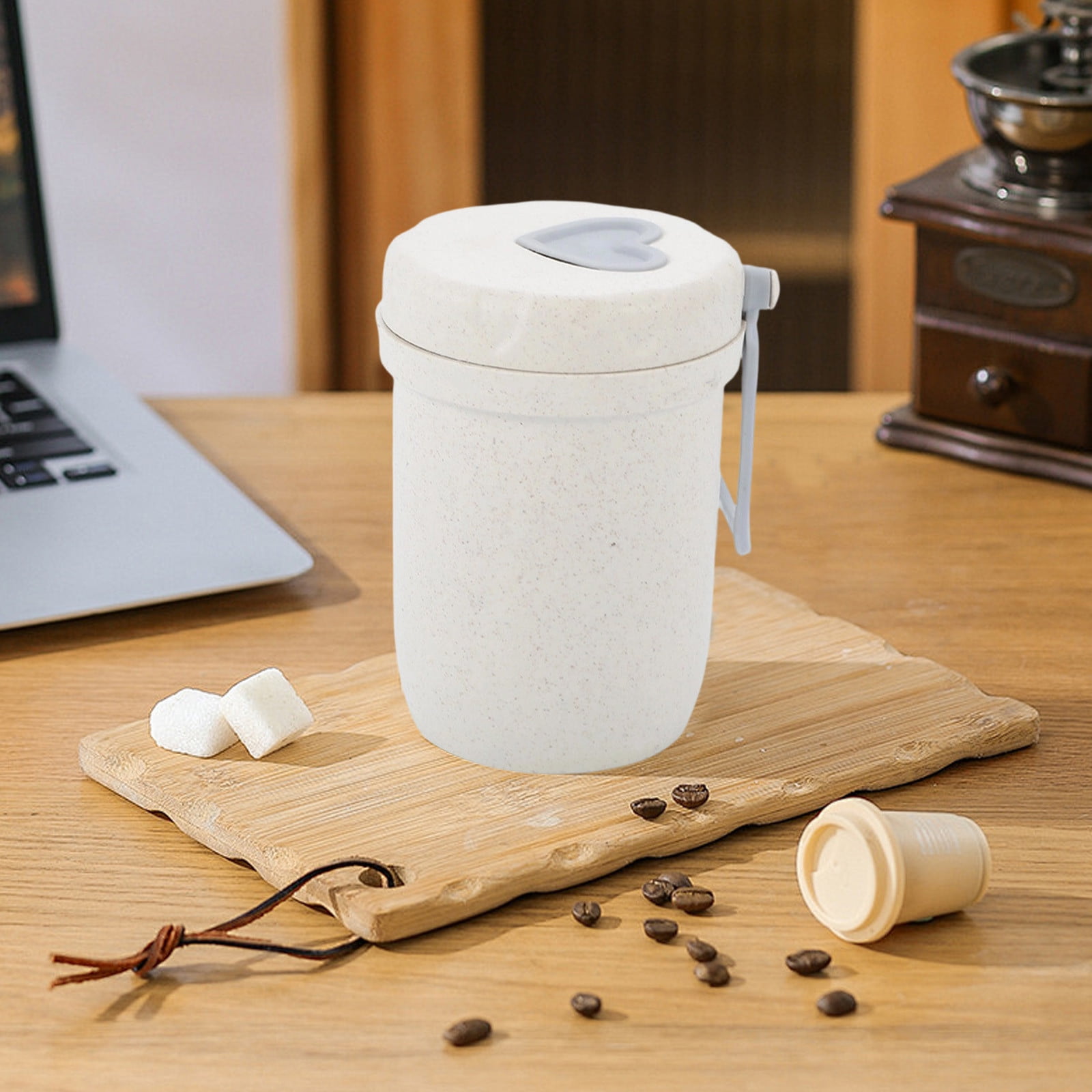 Double-Walled Insulated Cup Microwave Safe, Leak Proof Breakfast Mug ...
