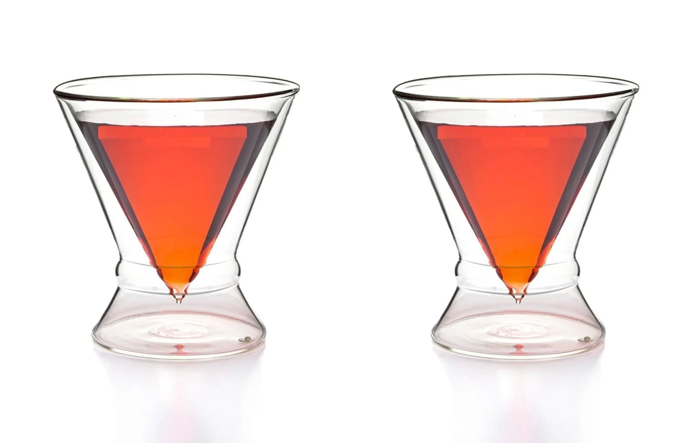 Double-Walled Stemless Martini Glasses - Set of 2/Set of 4 - 8oz ...