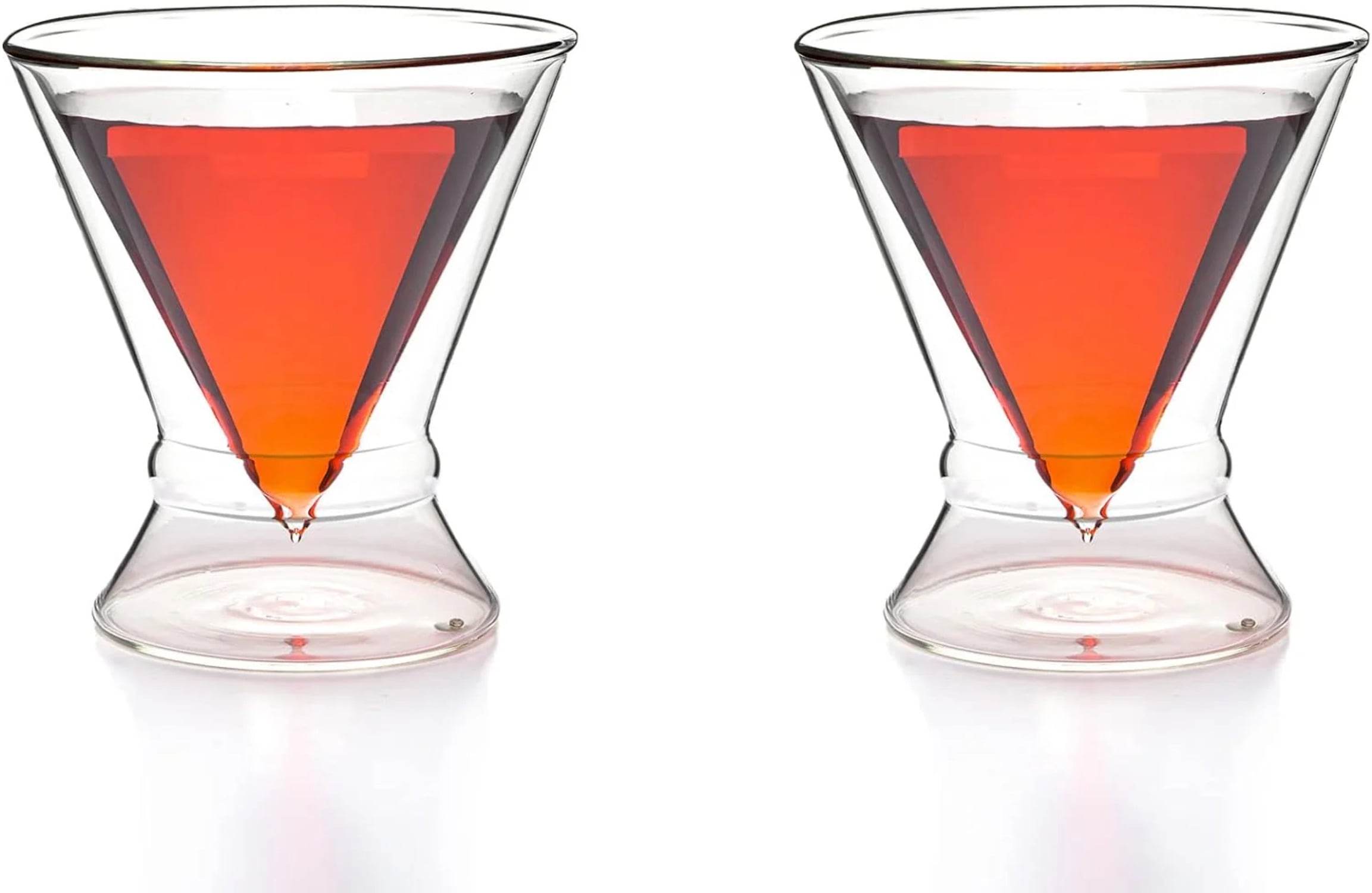 Double-Walled Stemless Martini Glasses - Set of 2/Set of 4 - 8oz ...