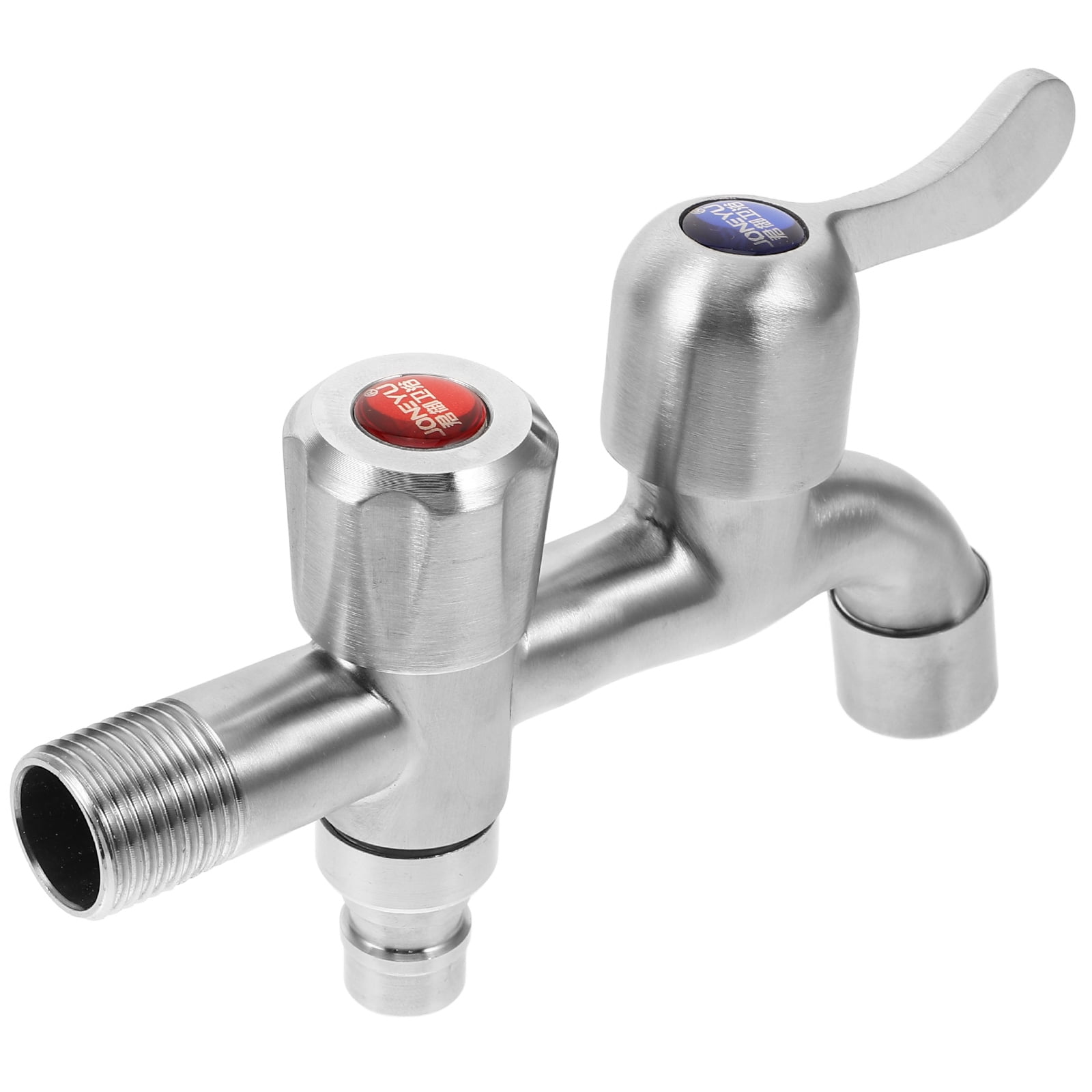 Double Water Outlet Faucet 304 Stainless Steel Wash Machine Tap Outdoor ...