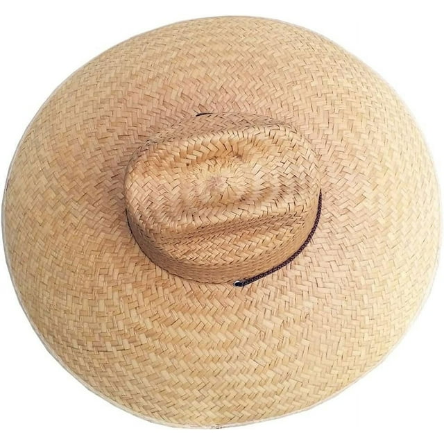 Double Weaved Hard Shell Shade Hat Large Fit Wide Brim Straw Hat Tan ...