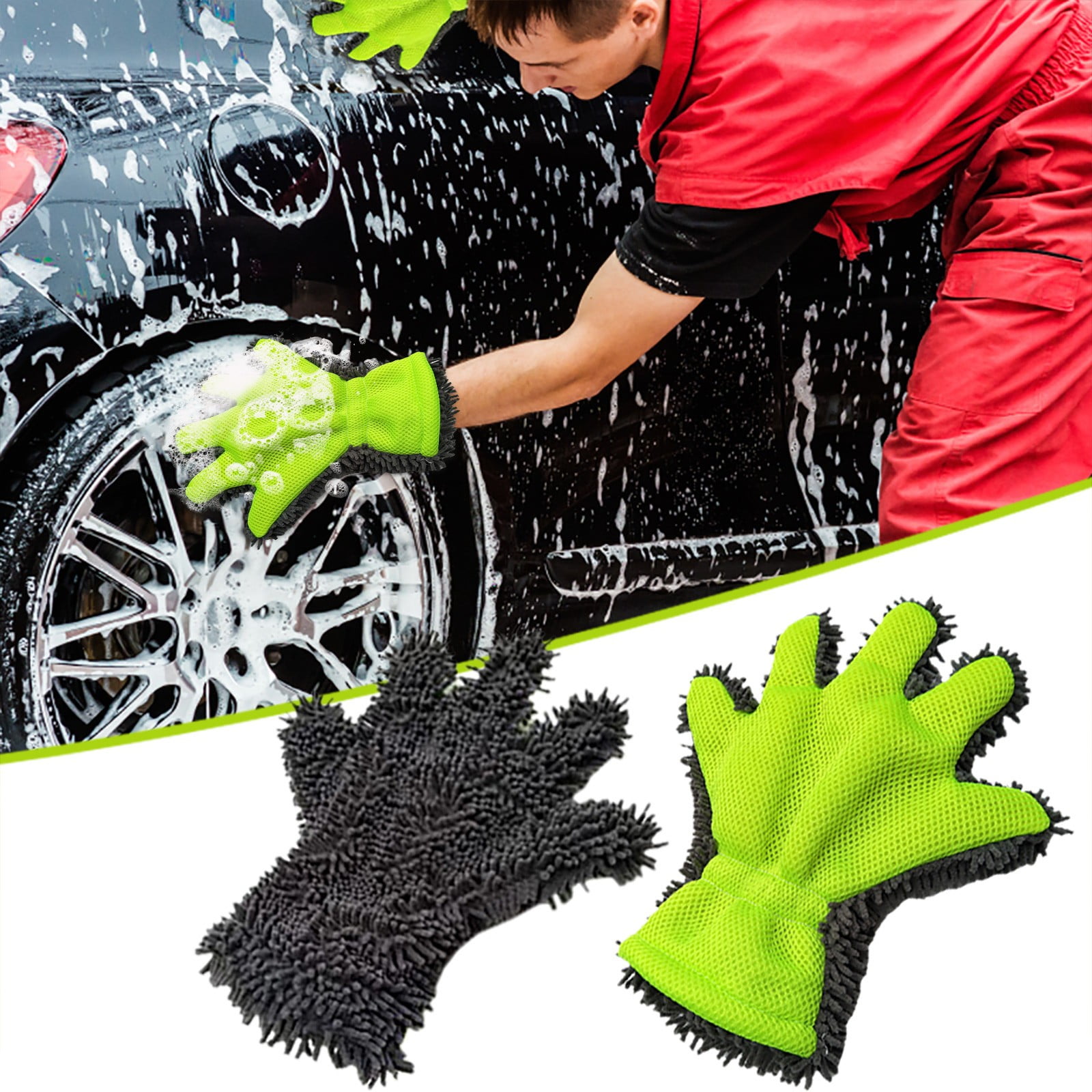 Double Wheel Care Cleaner Motorcycle Glove For Car Aluminium Brush ...