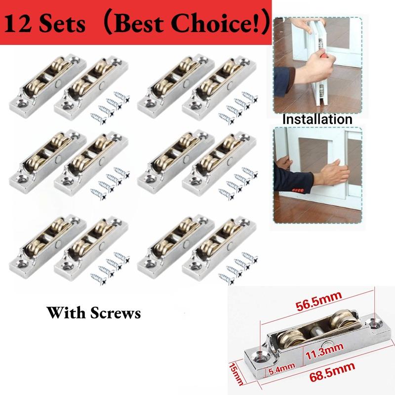 Double Wheel Push-Pull Window Pulley Set – Stainless Steel Sliding Door ...