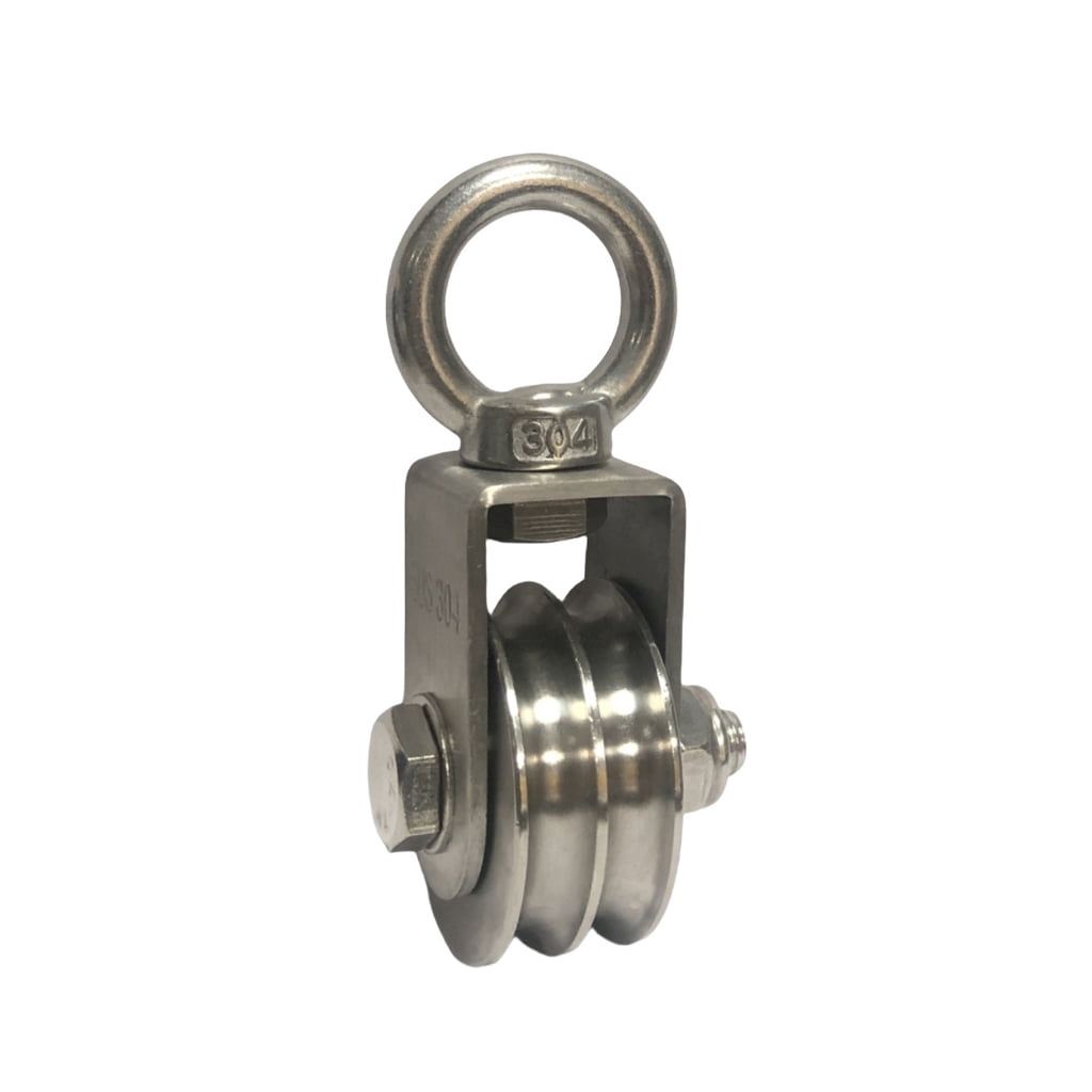 Double Wheel Quiet Bearing Pulley With Safety Lock U Grooves Bearing ...