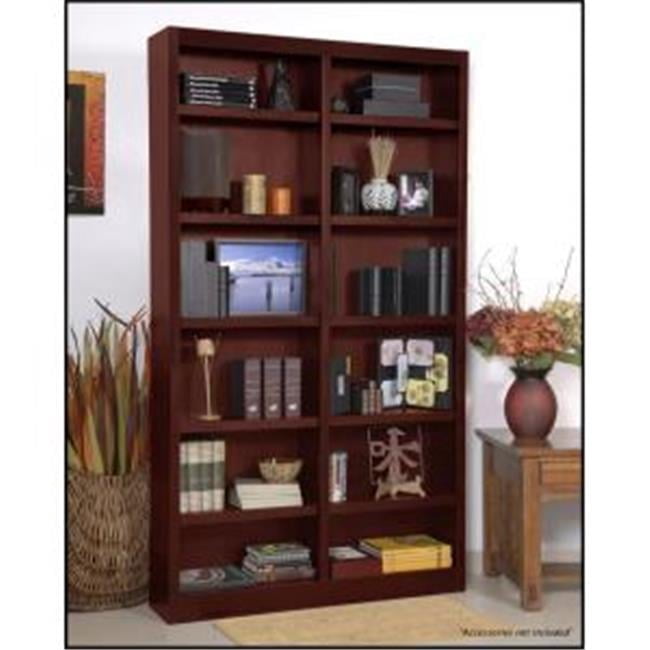Double Wide Bookcase- Cherry Finish 12 Shelves - Walmart.com