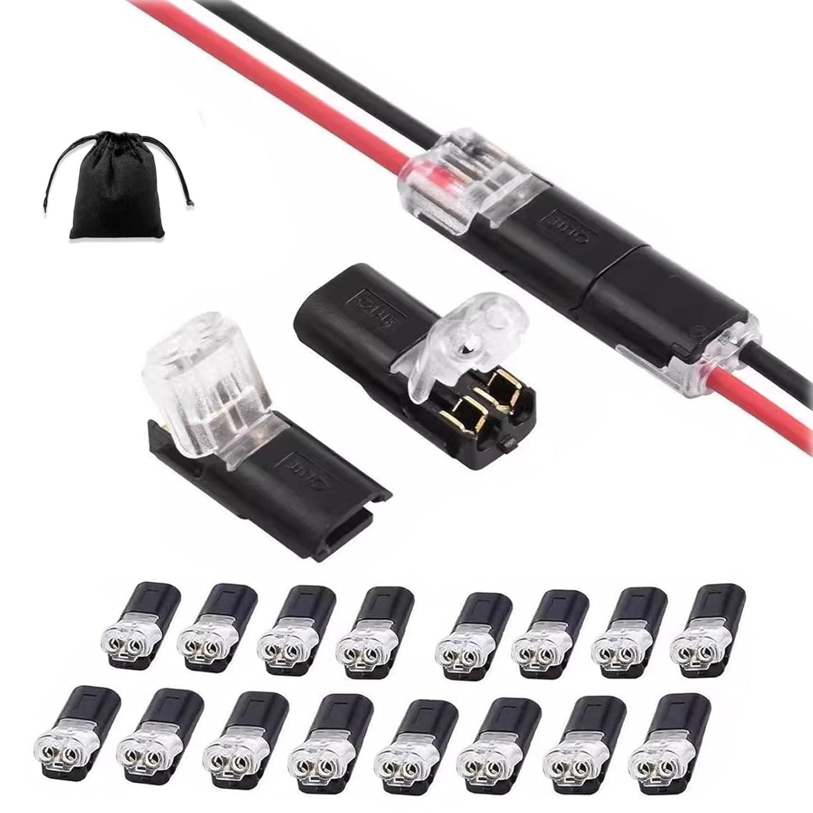 Double Wire Lock-Grip Connector, Multi Purpose Snap on Blocks, 2 Pin ...