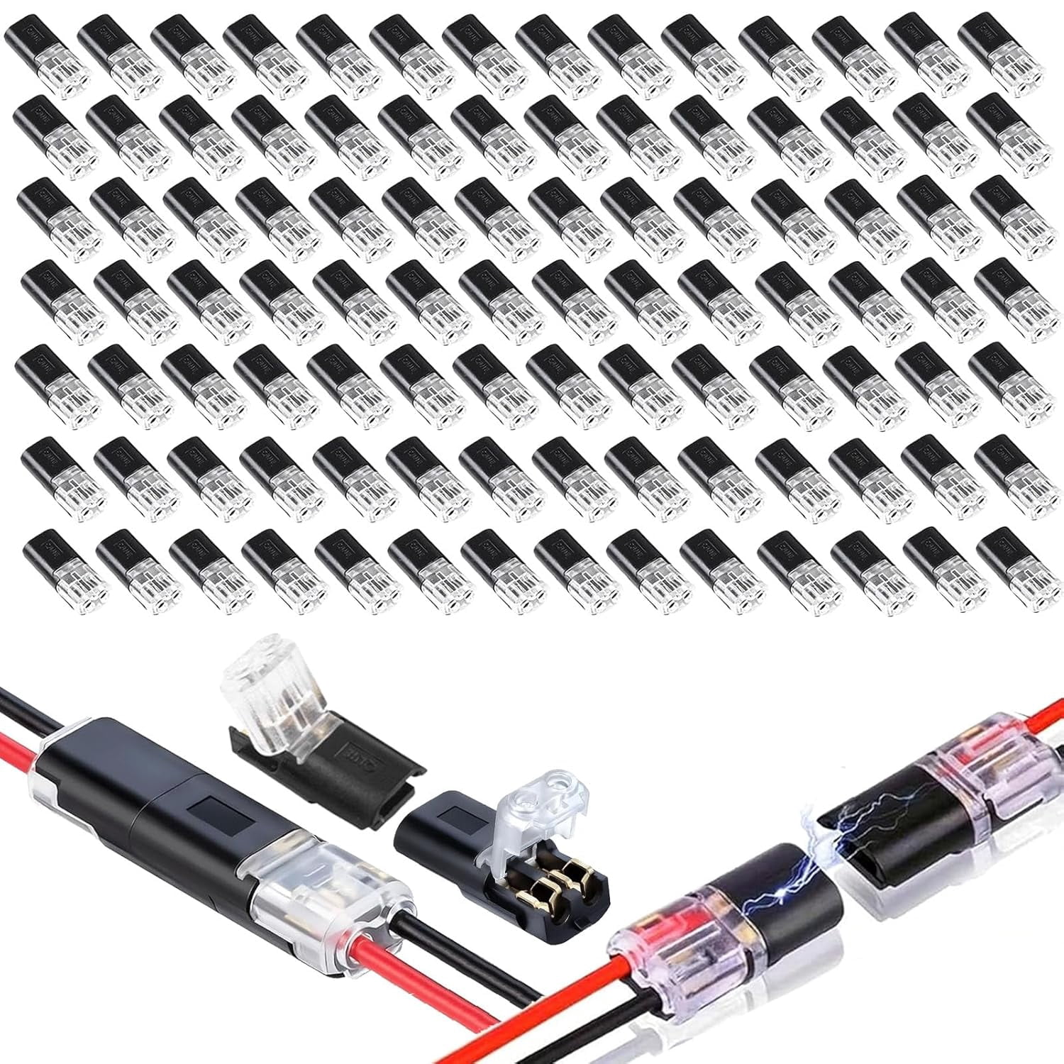 Double Wire Plug in Connector with Locking Buckle, Double Wire Lock ...