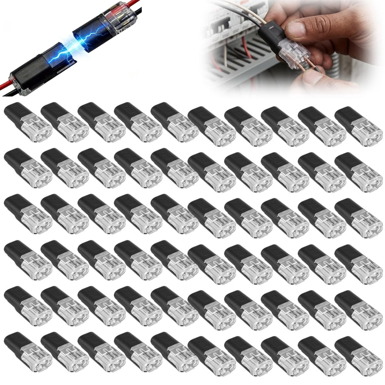 Double Wire Plug in Connector with Locking Buckle, Flame Retardant ...