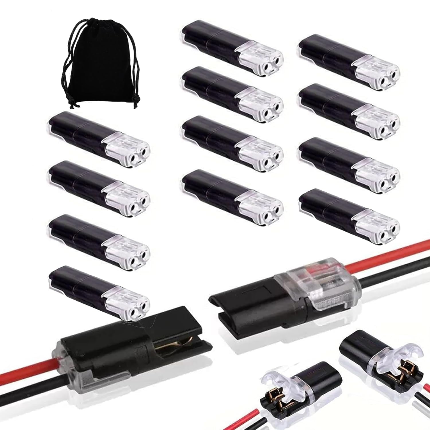 Double-Wire Plug-in Connector LED Light Strip Connectors 2 Pin, Double ...